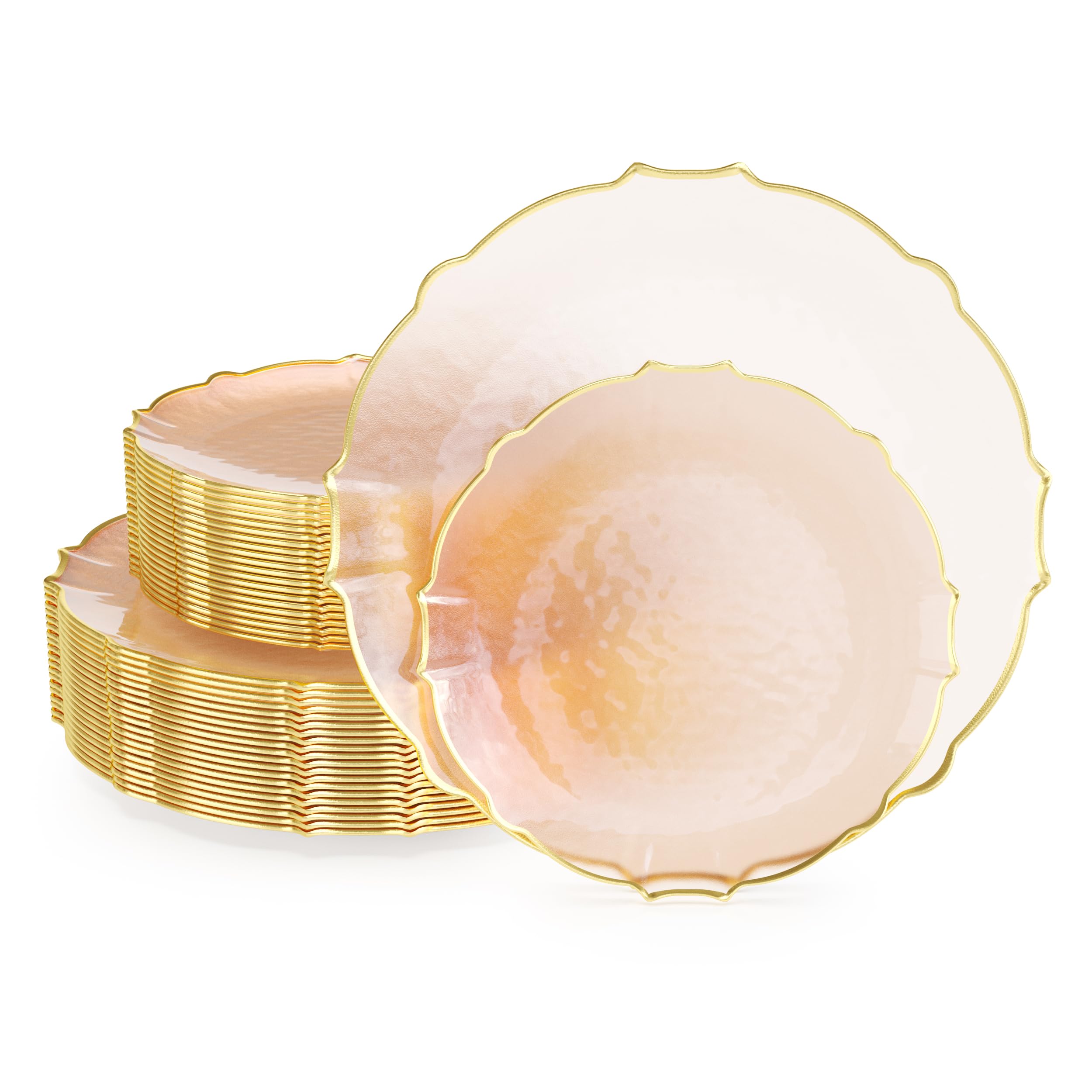 Exquisite Tinted Plates 40 Piece Plastic Disposable Plates for Party ...