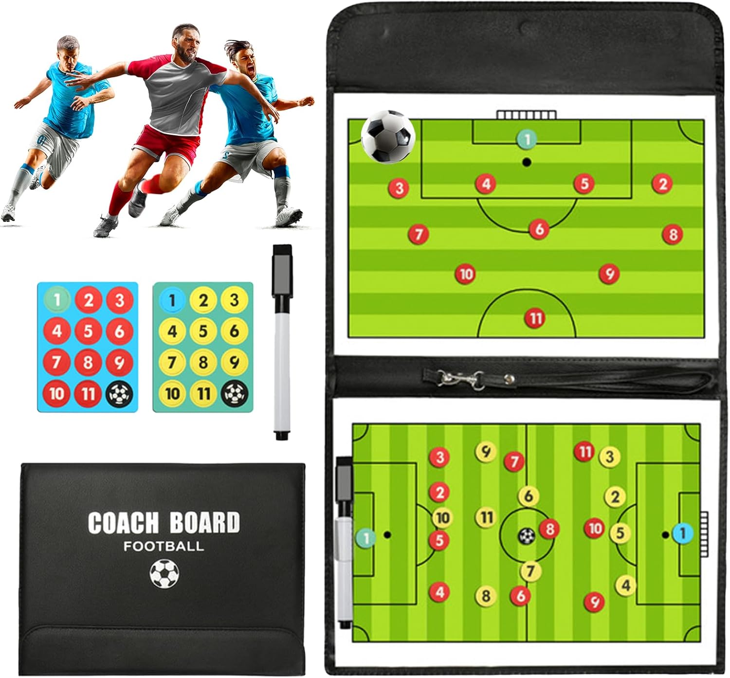 PhantomSky Football Tactics Board Magnetic, Professional Portable ...