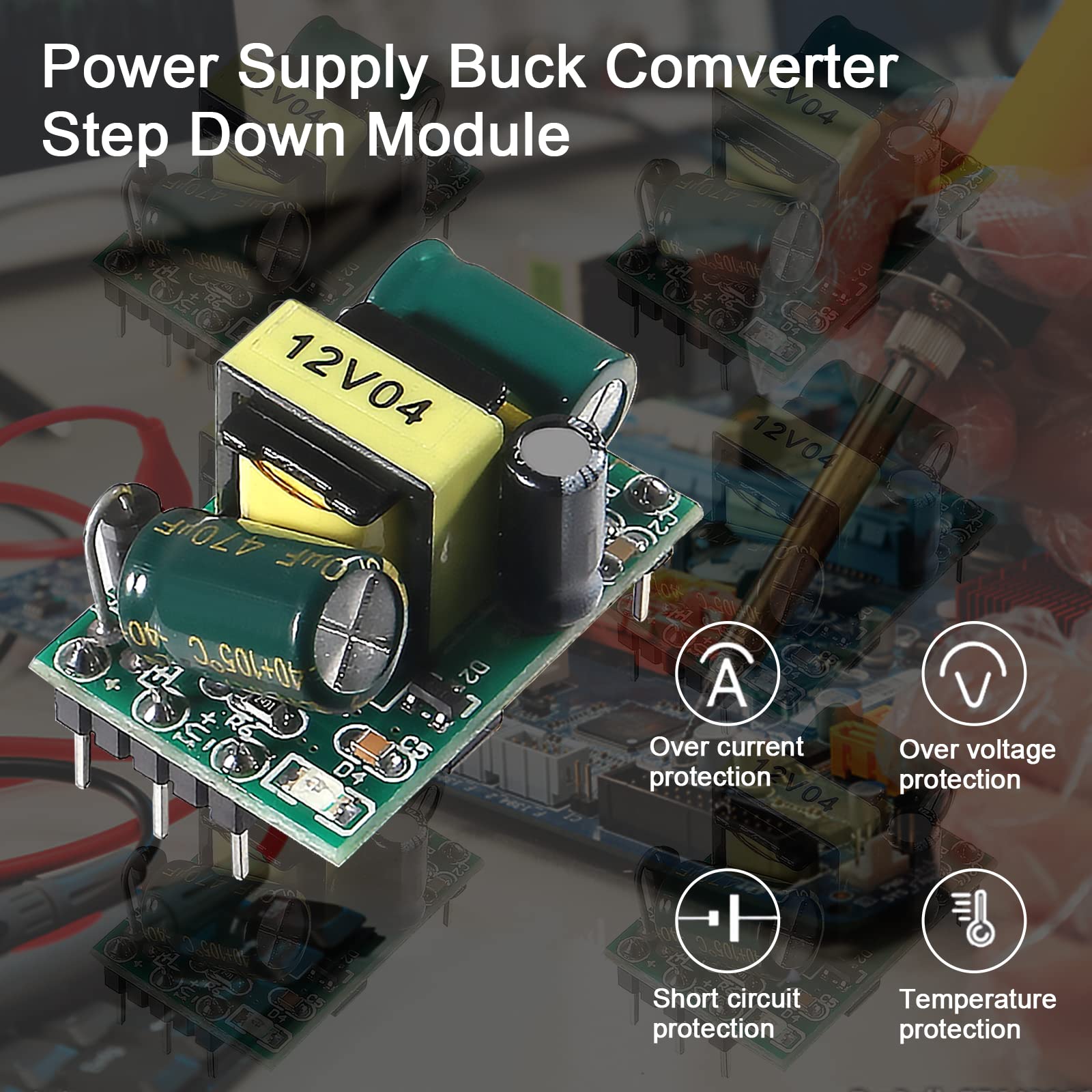 Snapklik.com : 6Pcs AC-DC Precision Buck Power Supply Module 12V 400mA ...
