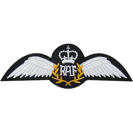 RAF Pilot Wings Iron or Sew On Embroidered Patch Badge Air Force ...