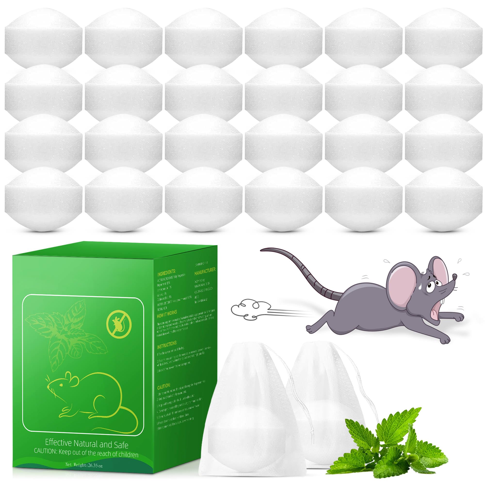 Amazon.com: 24 Pcs Peppermint Mouse Repellent Balls, Rat and Mice ...