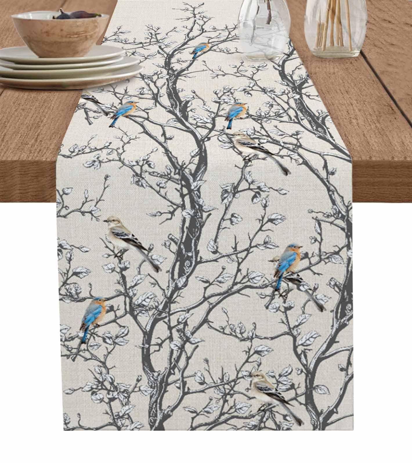 Amazon.com: Falaniique Tree Branch Bird Table Runner 36 Inches Long ...
