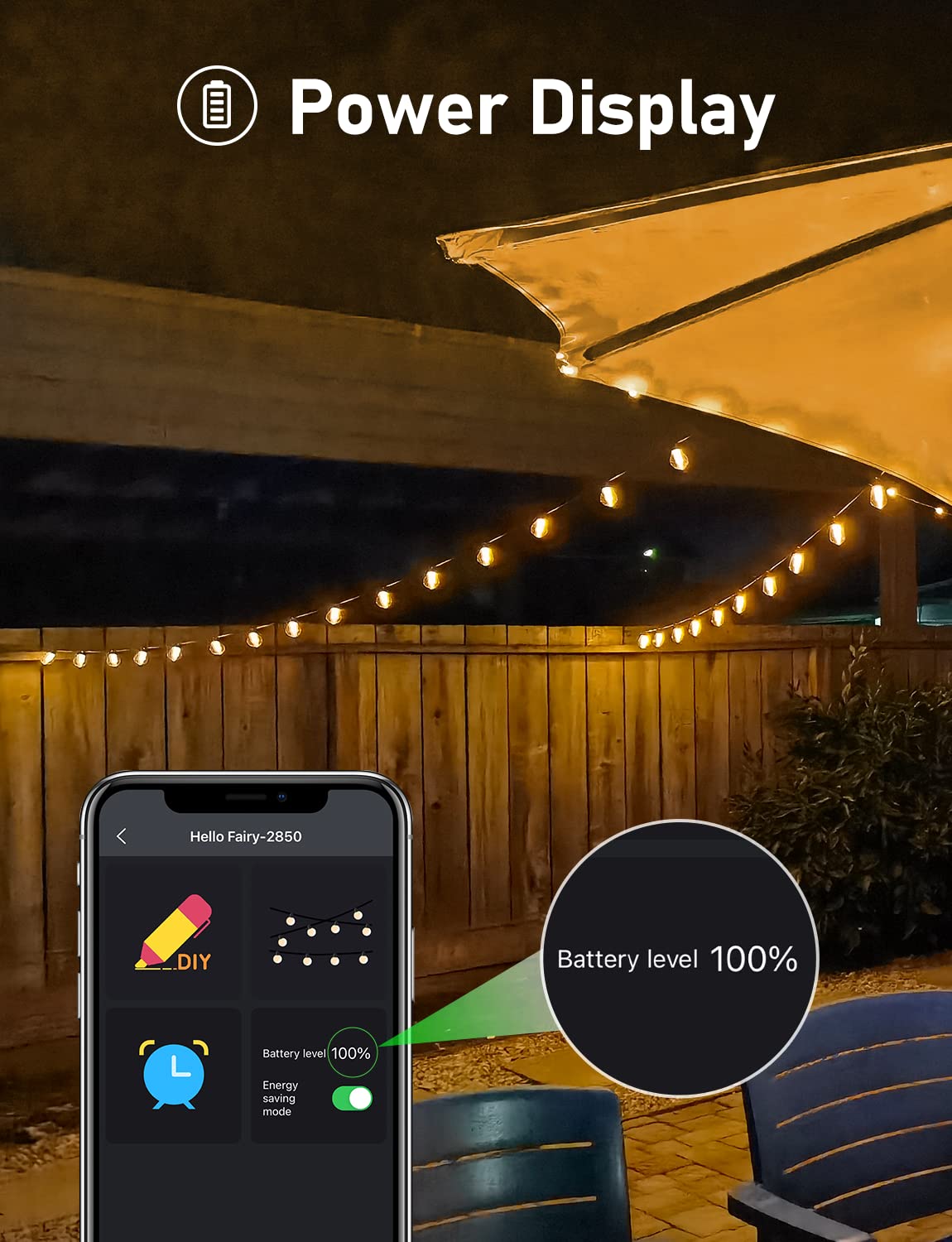 Snapklik.com : Smart Solar Powered Outdoor String Lights, 30Ft Energy ...