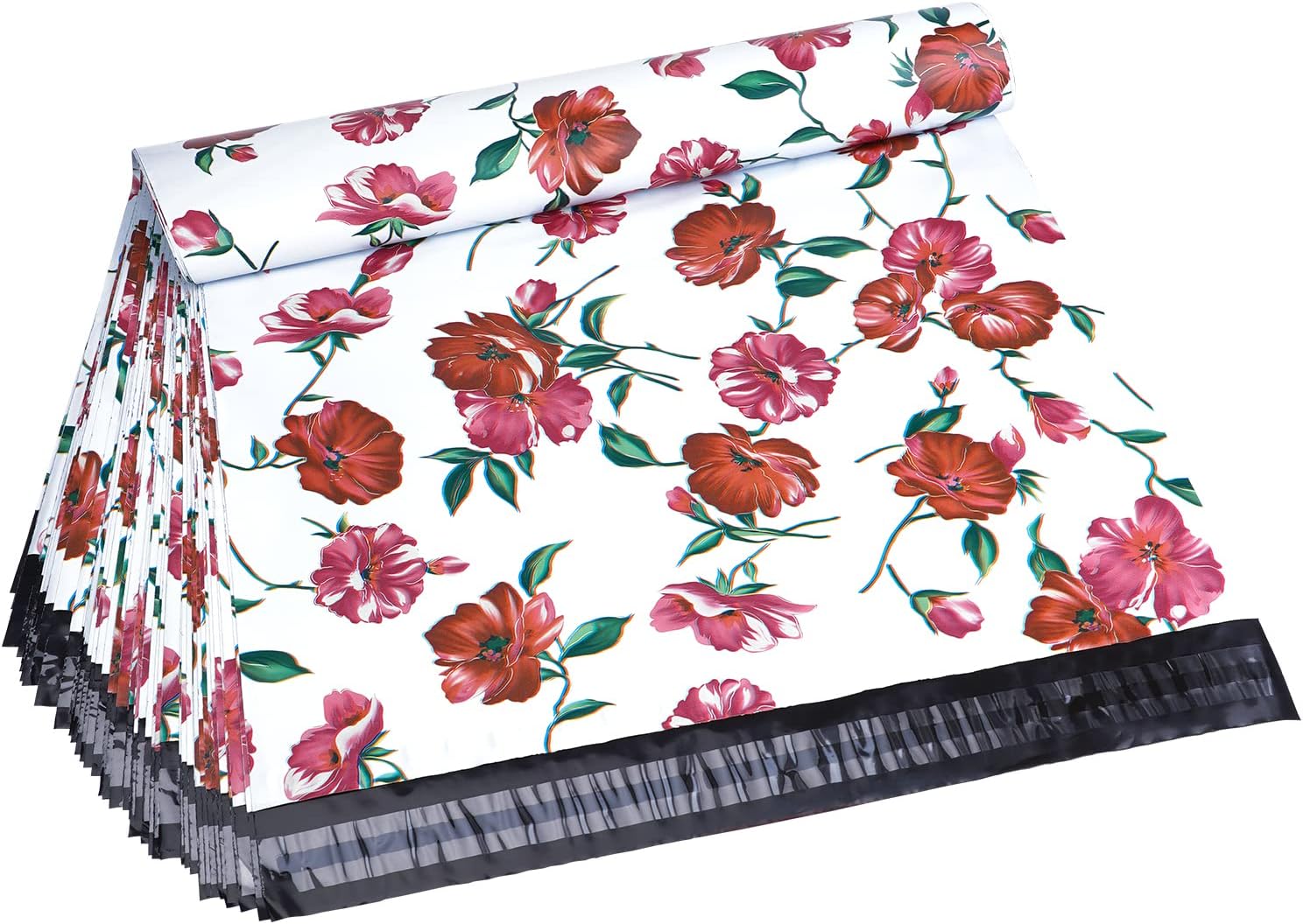 Amazon.com : 14.5x19 (100) Pink Flowers Designer Poly Mailers Shipping ...