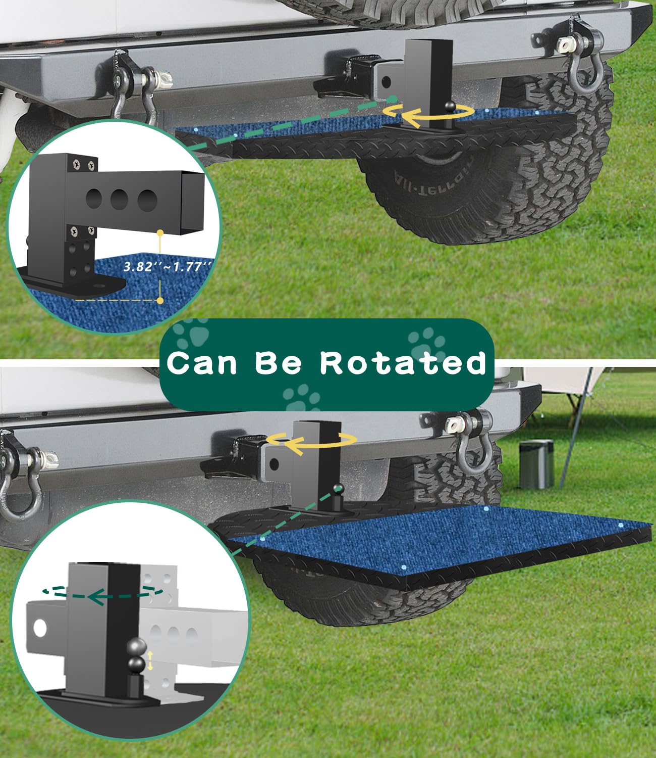 Pet Car Twistep Hitch Steps Portable Ramps with Double Nonslip Surface ...