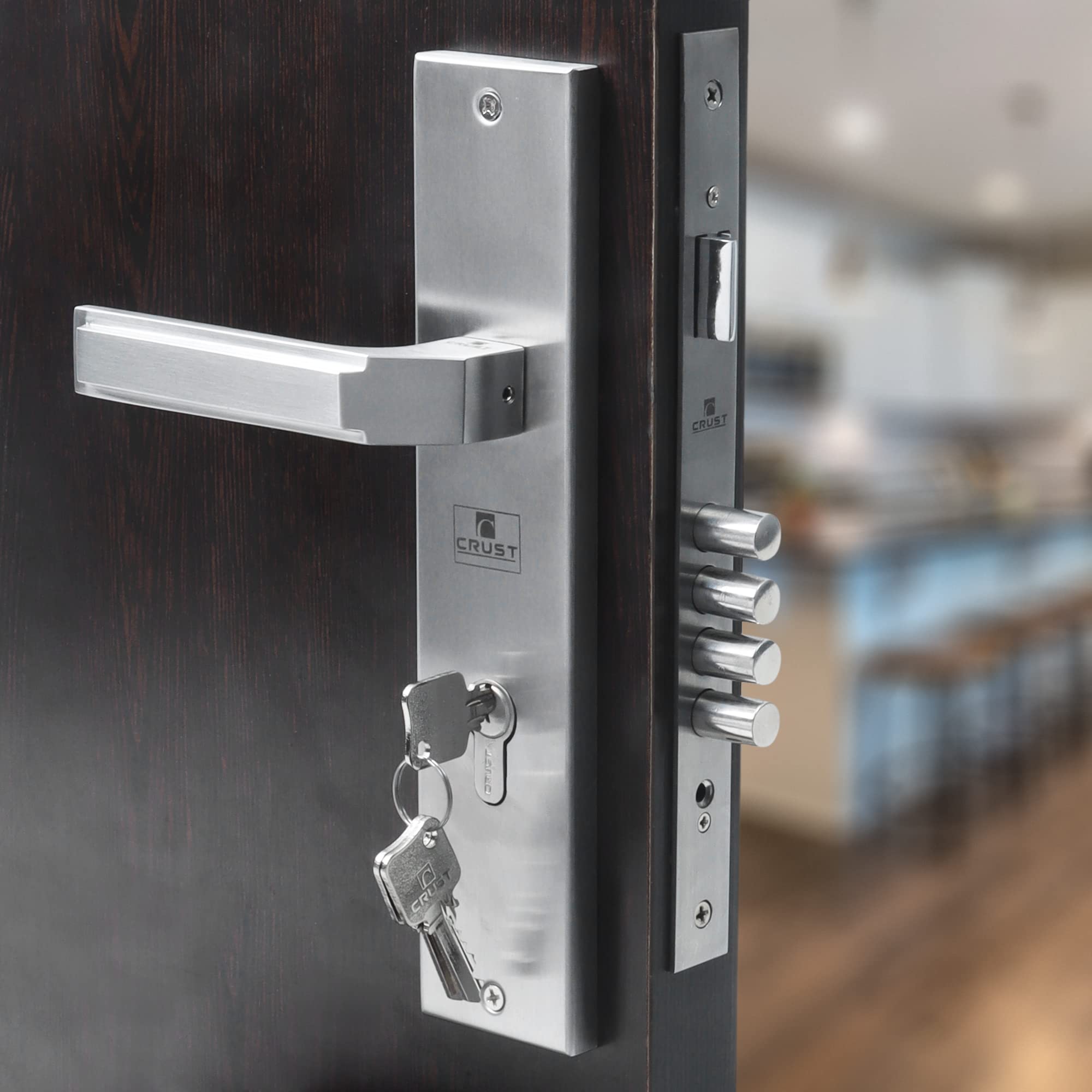 Buy Crust Bolt Premium 10" Cy Plate Mortise Door Lock Handle Set ...