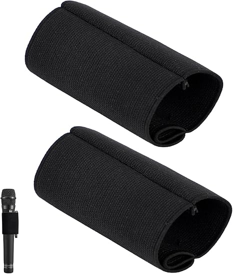 Amazon.com: 2pcs Hand Microphone Elastic Sleeves,Mic Cover Black ...