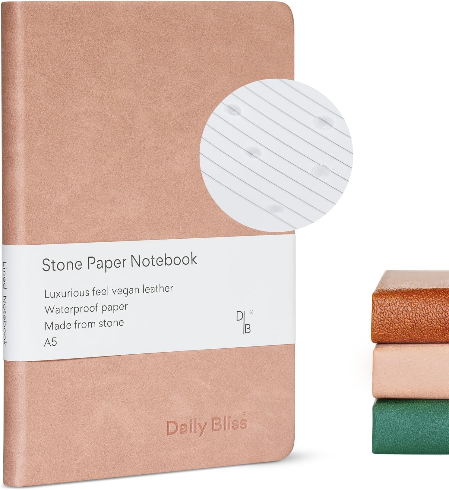 Amazon.com : Daily Bliss Stone Paper Journal Premium A5 Hardcover Vegan ...