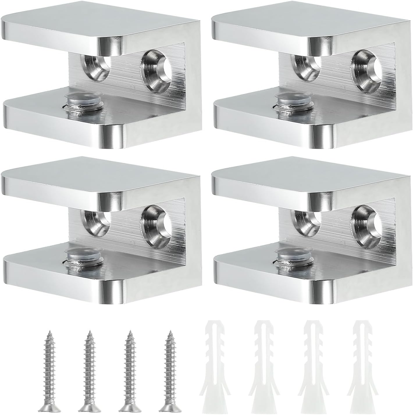 Amazon.com: uxcell Glass Shelf Clamp, 4Pcs Brass Glass Clamp for 10 ...