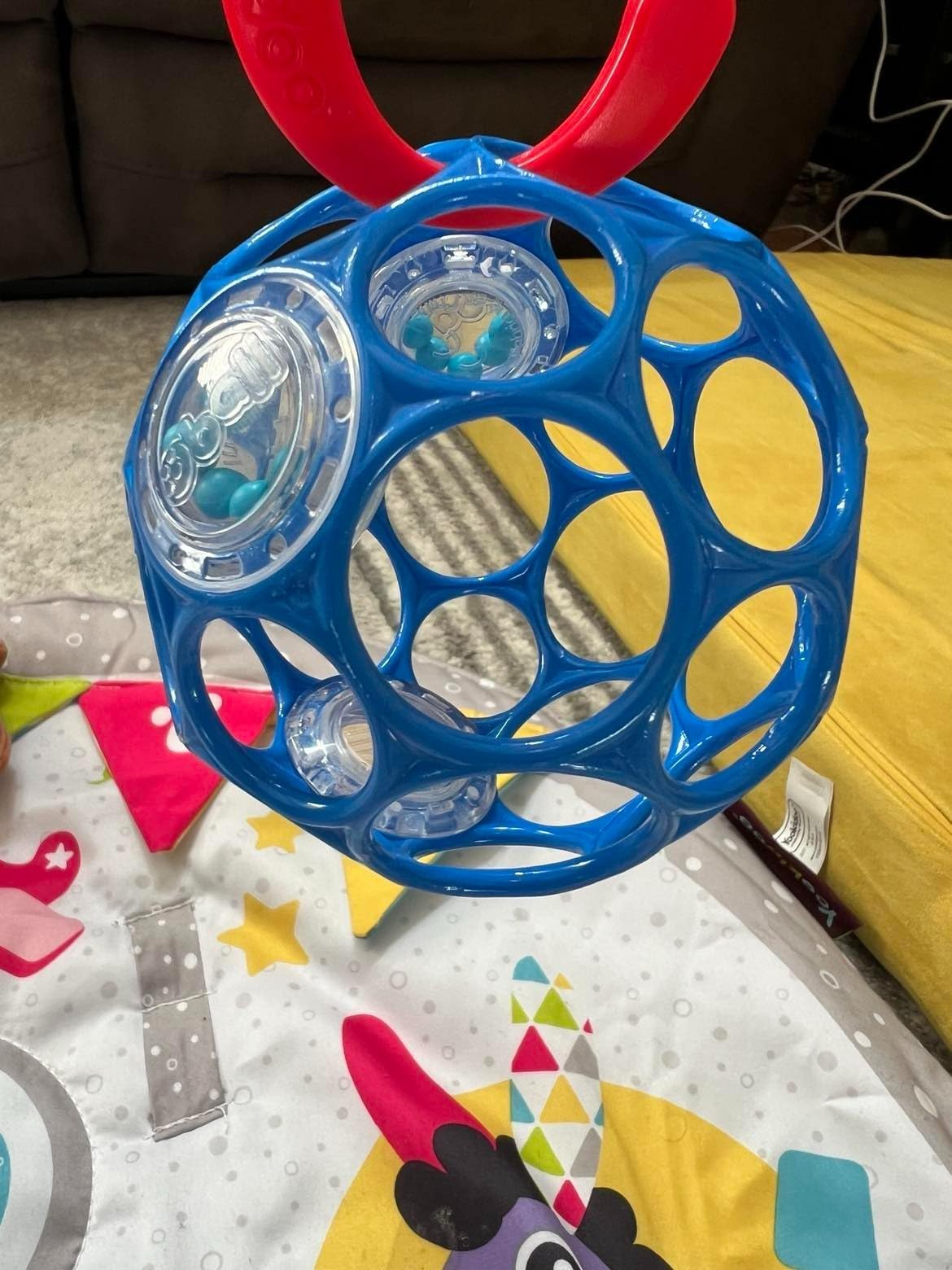 Bright Starts Oball Easy-Grasp Rattle BPA-Free Infant Toy in Blue, Age ...