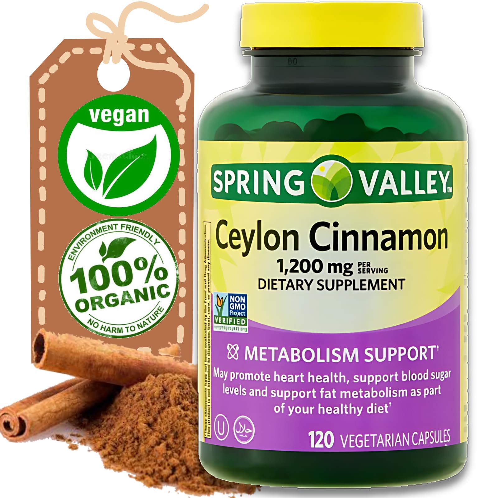 Amazon.com: THREE PEBBLES Organic Ceylon Cinnamon Vegetarian Capsules ...