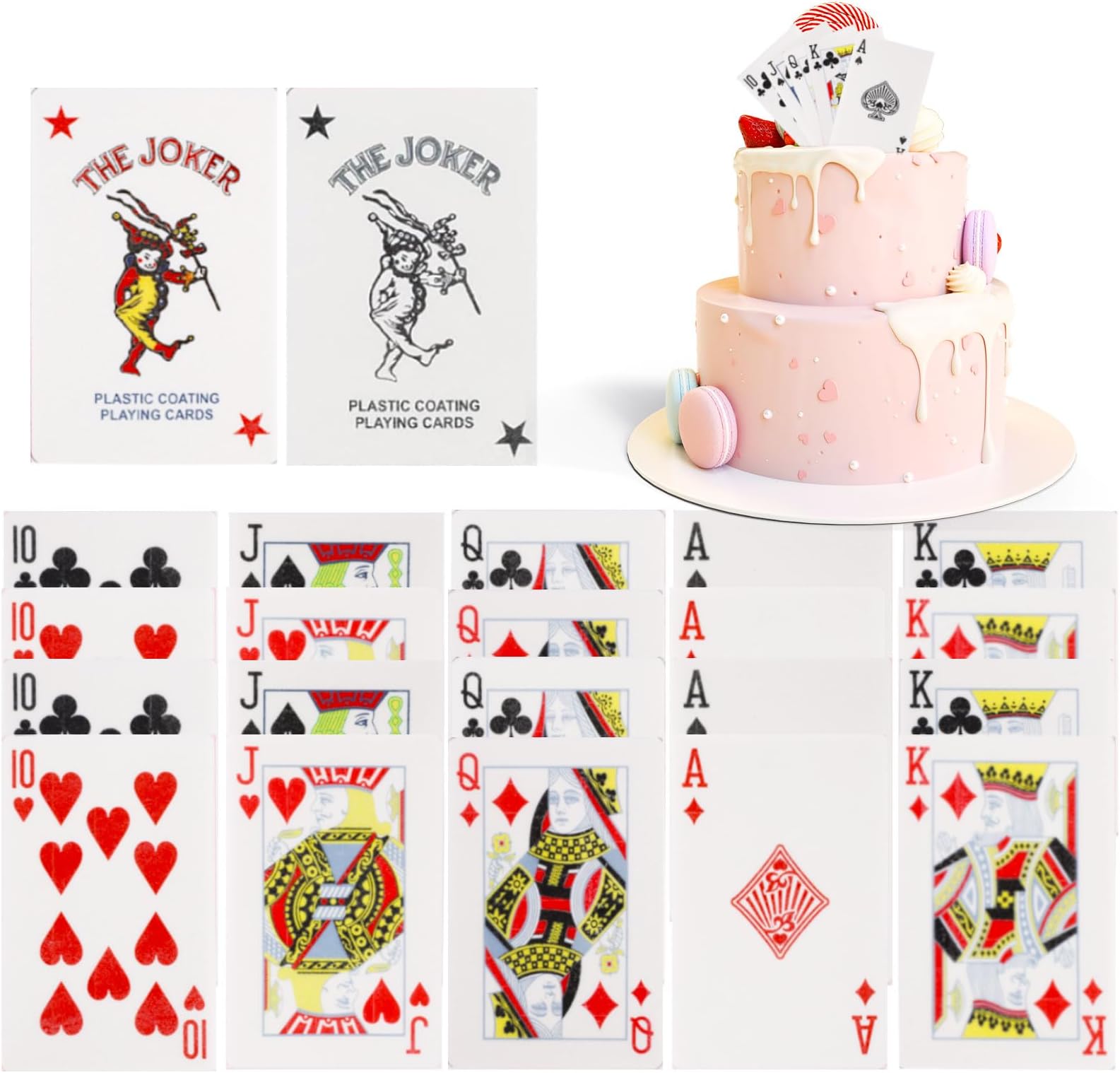 Amazon.com: Edible Playing Cards Cake Decoration- Casino Cake Edible ...