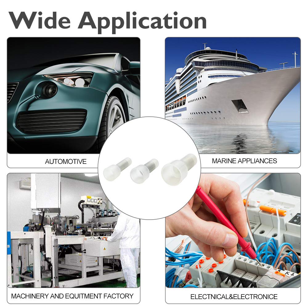 Snapklik.com : AIRIC Closed End Crimp Connectors 100 Pcs 22-16 AWG Wire ...