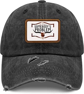 Somebody's Problem Dad hat Funny Funny Leather Patch Hats for Men ...