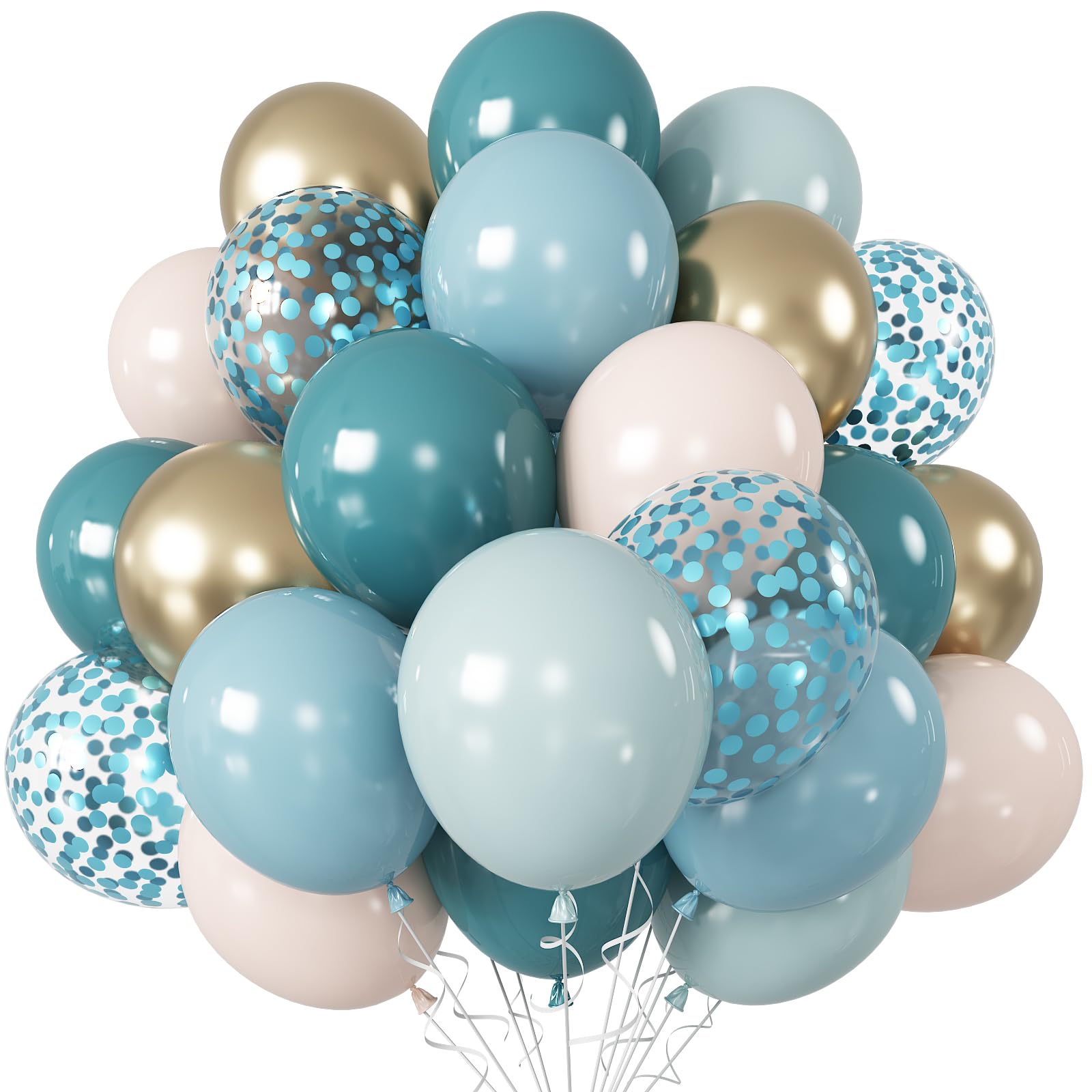 Amazon.com: 60 Pack Dusty Blue Balloons, Slate Blue White Sand Party ...