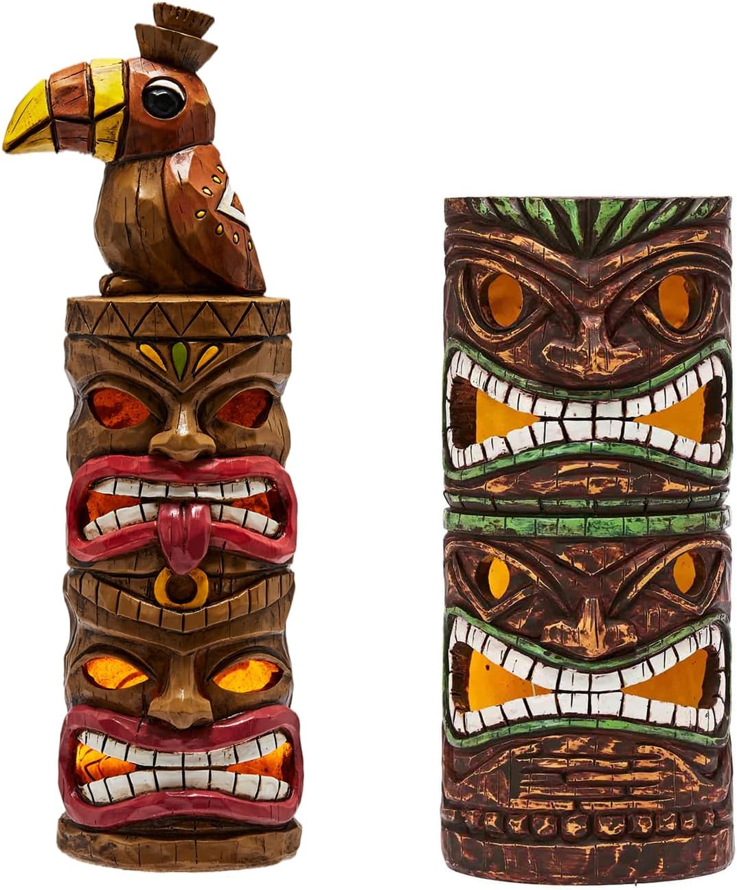 Amazon.com : Yiosax Outdoor Solar Tiki Statues 2Pcs Combination-Outdoor ...
