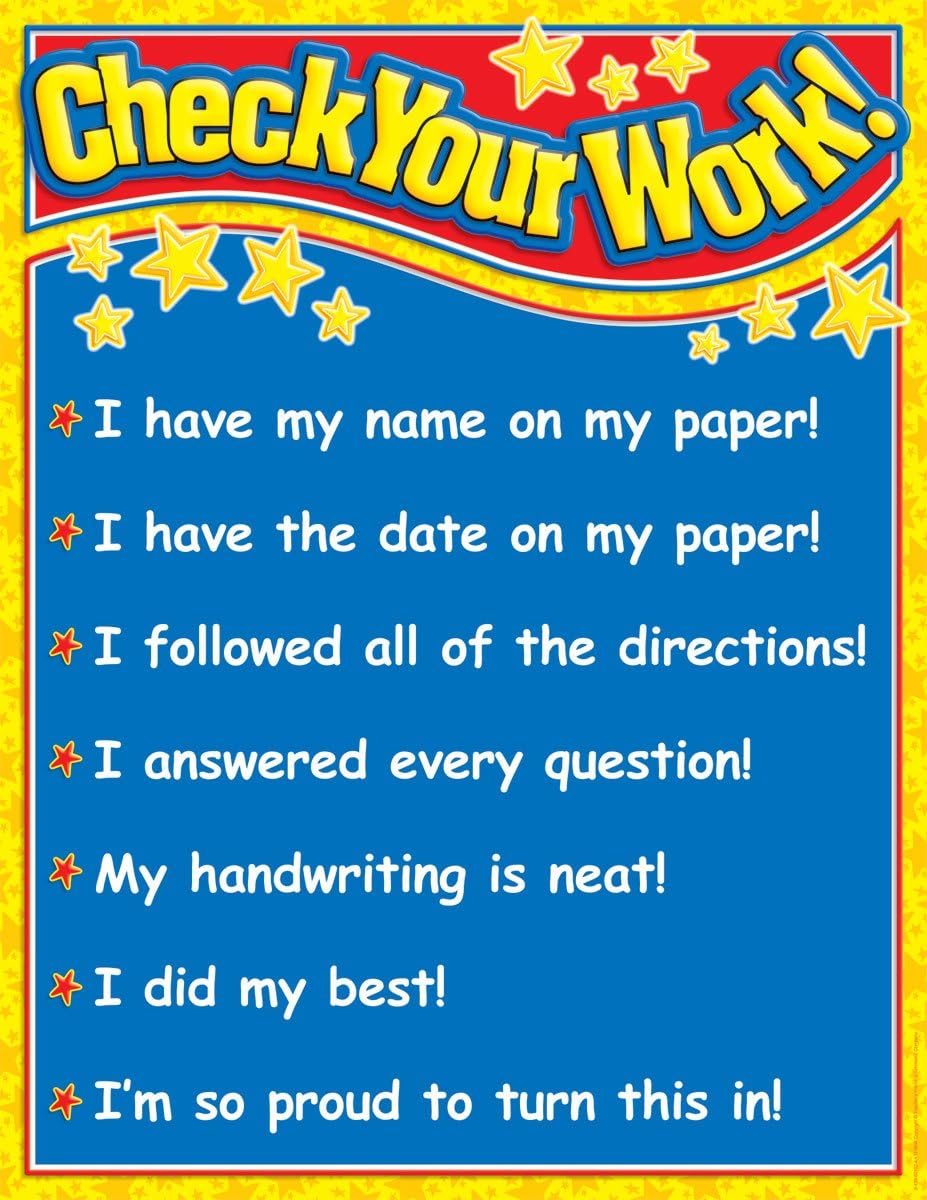 Amazon.com : Scholastic Check Your Work! Chart (TF5848) : Themed ...
