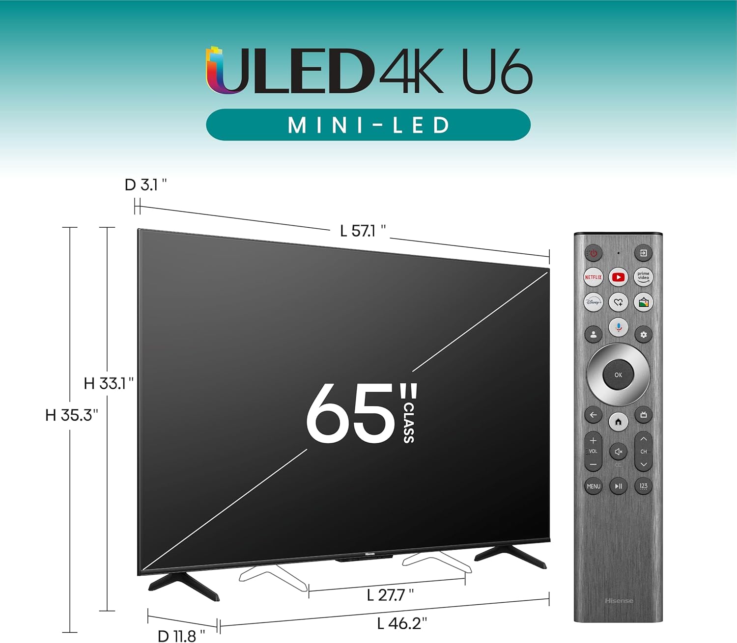 Hisense 65-Inch Class U6 Series Mini-LED ULED 4K UHD Morocco | Ubuy