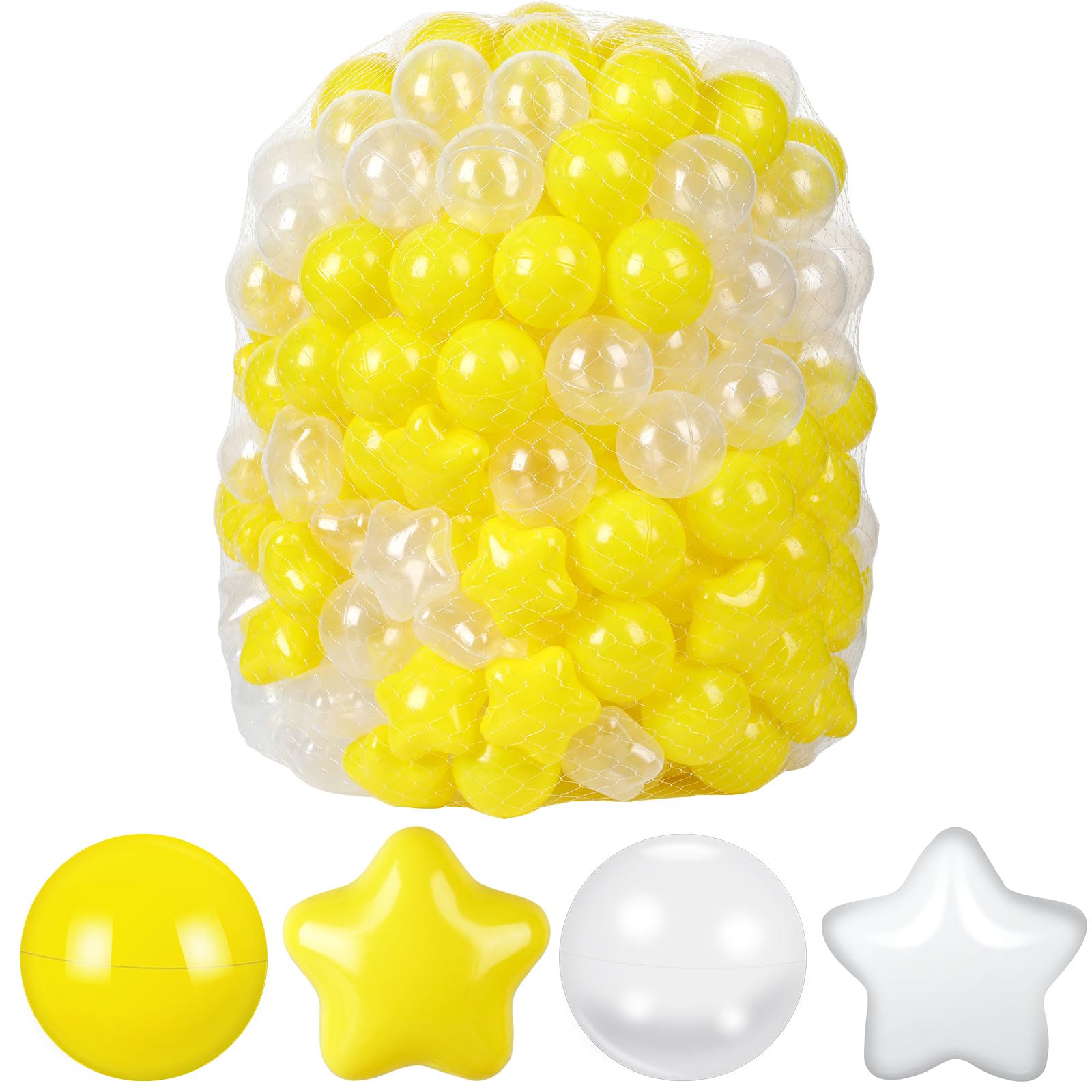 300 Pcs Balls and Star Shape Balls Shatter Proof Ocean Balls for Baby ...