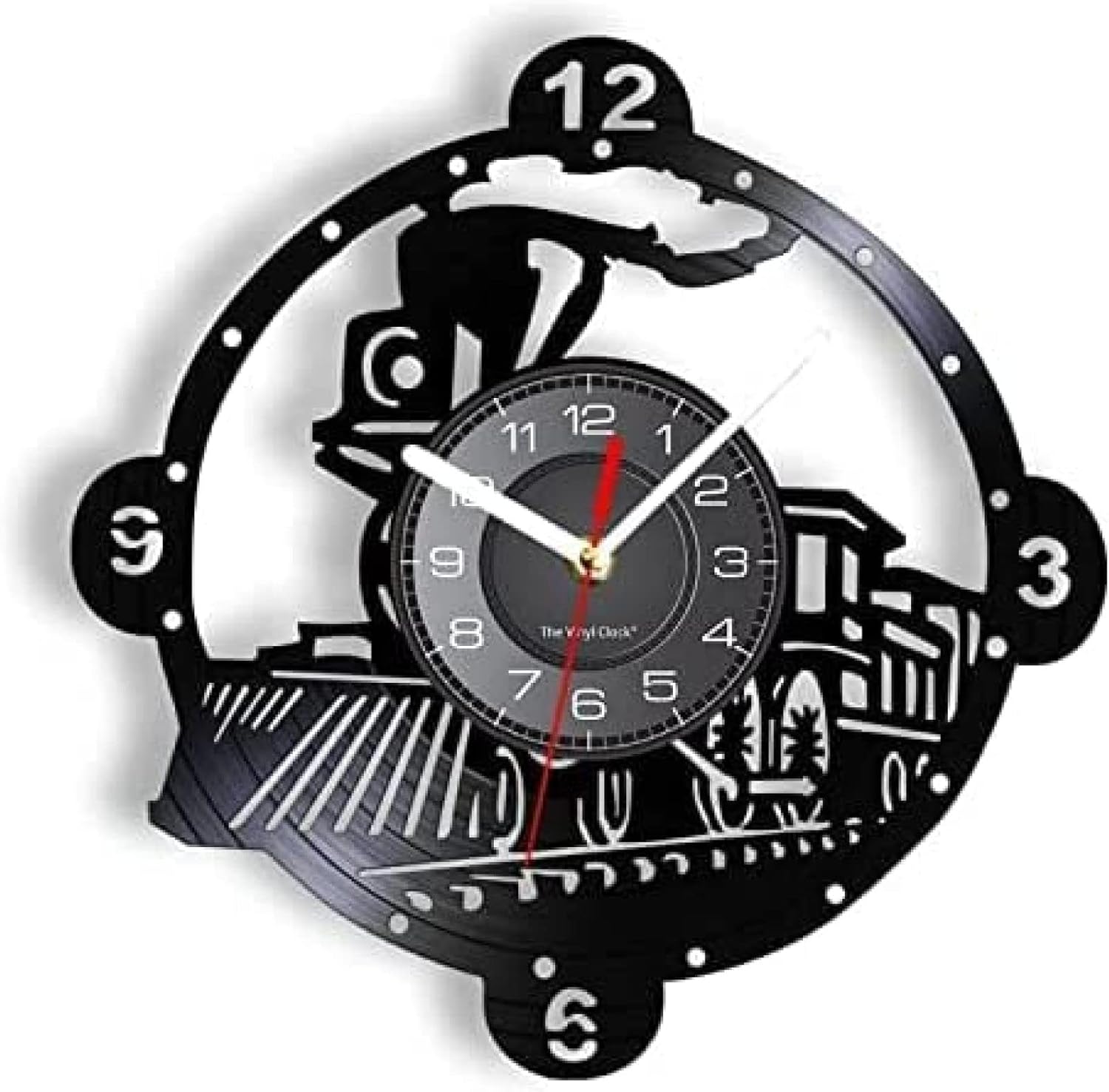 Amazon.com: Steam Locomotive Train Wall Clock Steam Engine Vintage ...