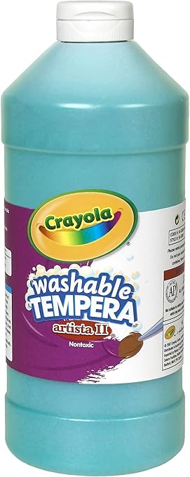 Amazon.com: Crayola Washable Tempera Paint, Turquoise Blue Kids Paint ...