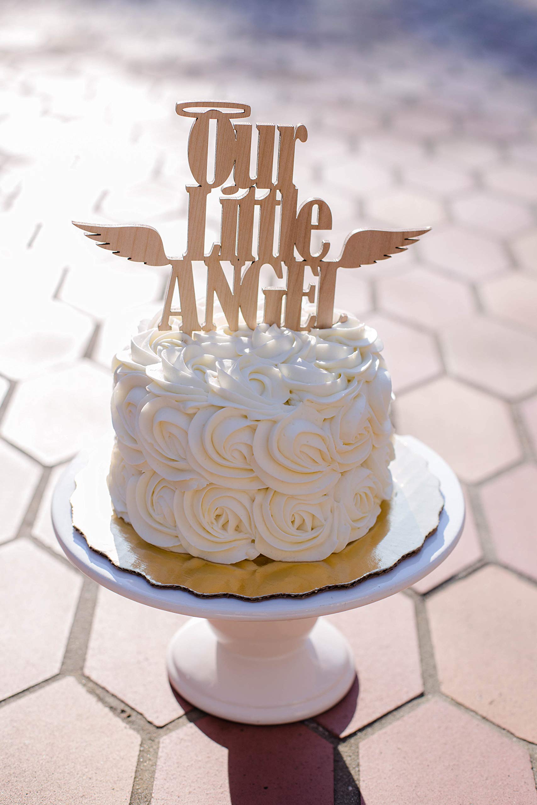 Our Little Angel Cake Topper Angel Baby Party Topper Kids | Desertcart ...