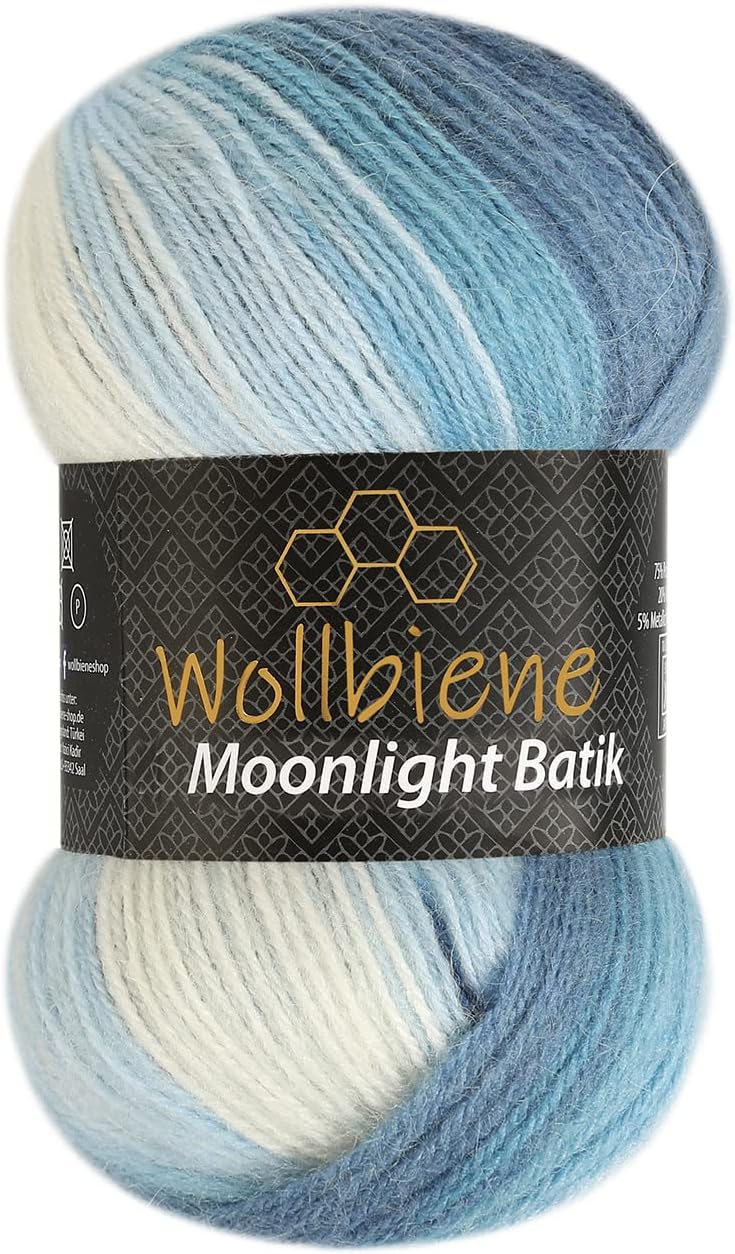Wollbiene Moonlight Batik Strickwolle 100g zum Stricken und Häkeln - 20 ...