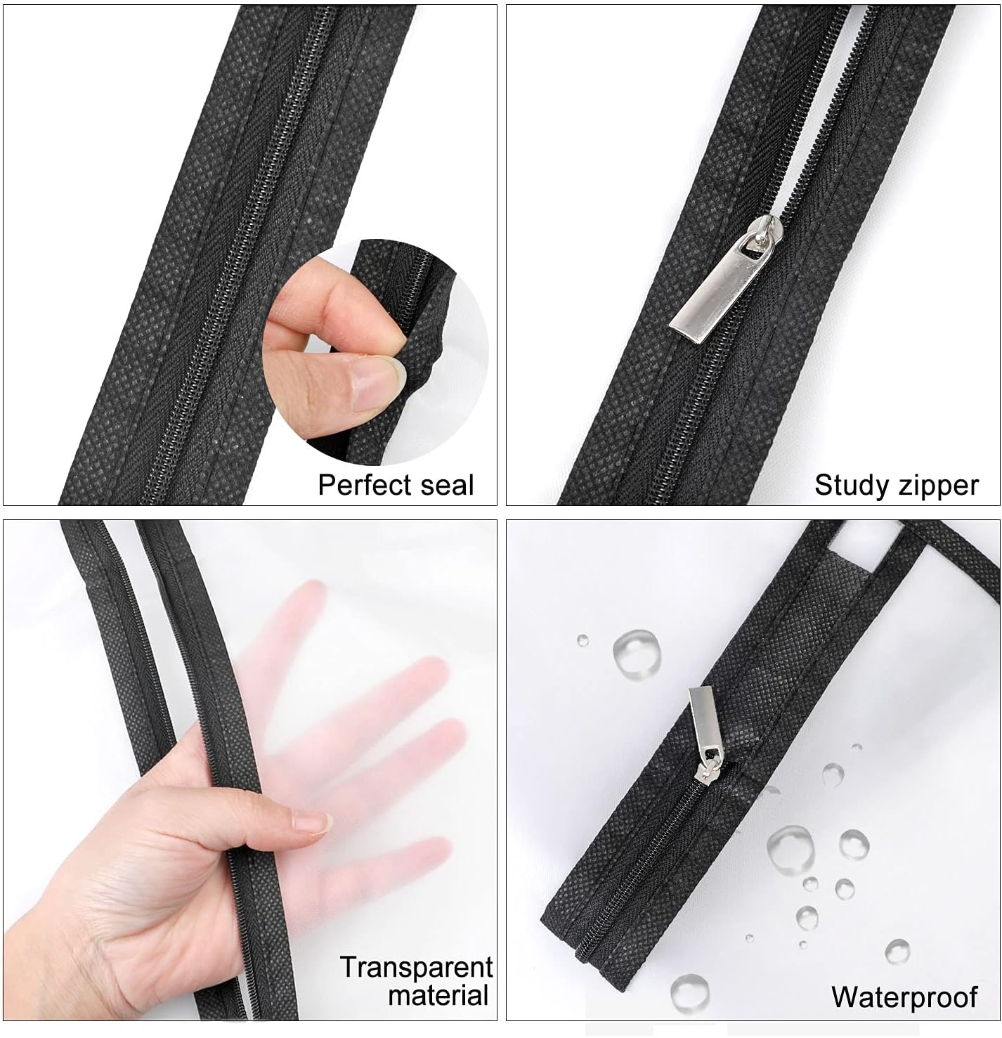 12 Pack Breathable Clothes Covers with Zip, Extra-Length Waterproof ...