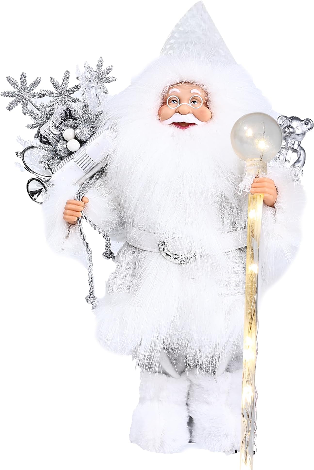 Amazon.com: 18" Gray Standing Santa Christmas Figure with Lantern