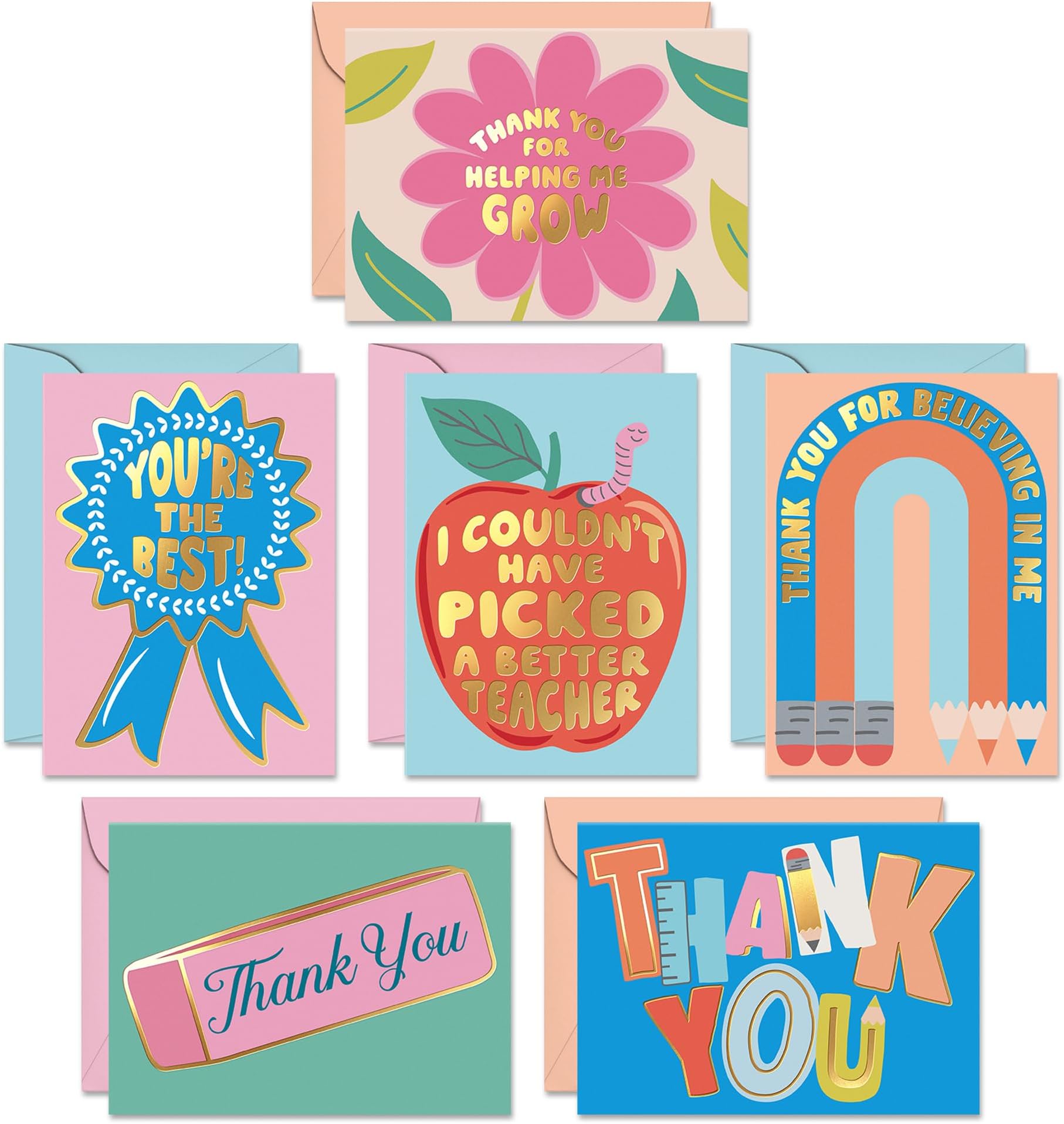 Amazon.com : Hadley Designs 24 Teacher Appreciation Cards in Bulk – 6 ...