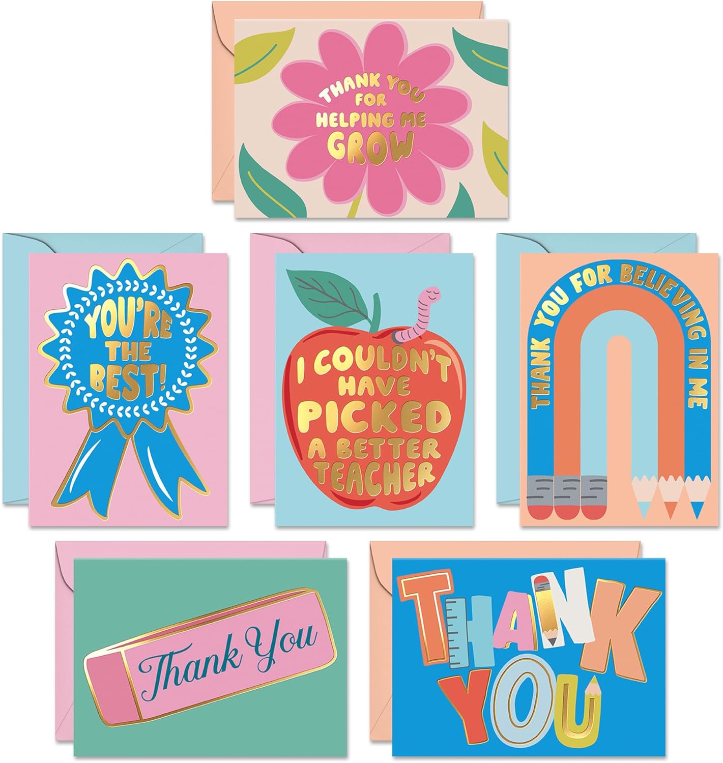 Amazon.com : S&O Set of 24 School Teacher Appreciation Cards 2025 - 6 ...