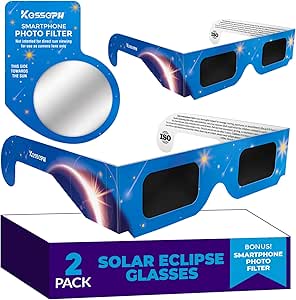 Amazon.com: Solar Eclipse Glasses Approved 2024, (2 Pack) CE And ISO ...