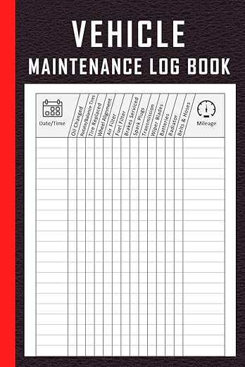 Vehicle Maintenance Log Book: Repair and Service Record Log Book for ...