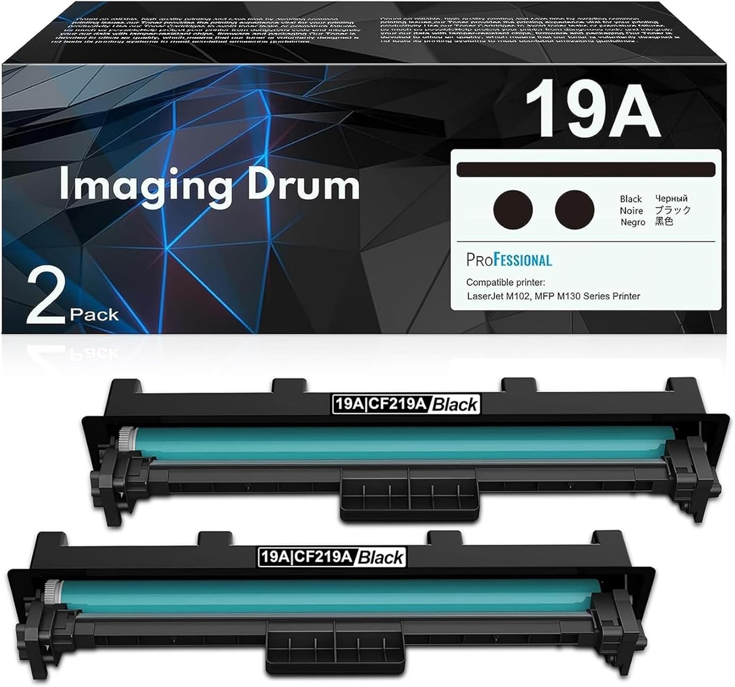 19A CF219A Drum Unit Black Drum 2 Pack, Imaging Drum Unit 19A, 19A ...