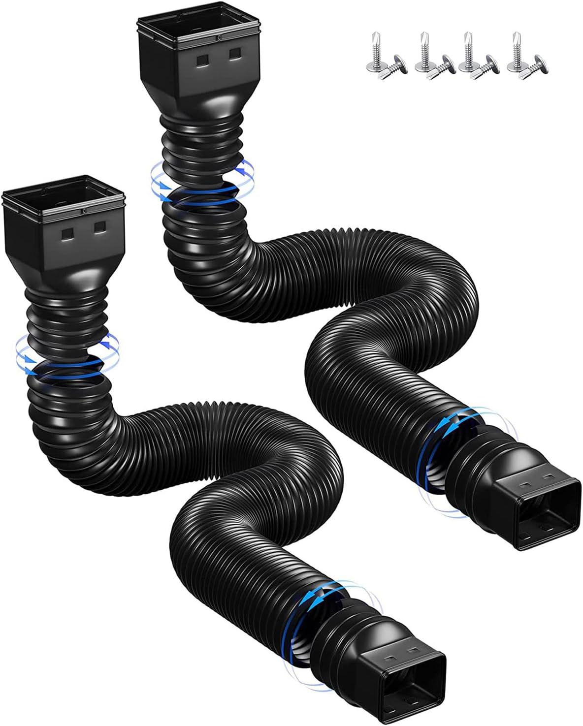 HAHOME 2 Pack Rain Gutter Downspout Extensions,Drain Downspout Extender ...