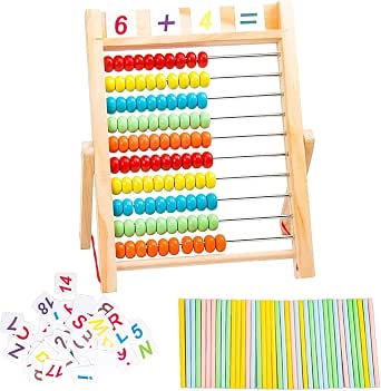 Amazon.co.jp: 3 Wooden Abacus Classic Counting Tool - 10 Rows Wooden ...