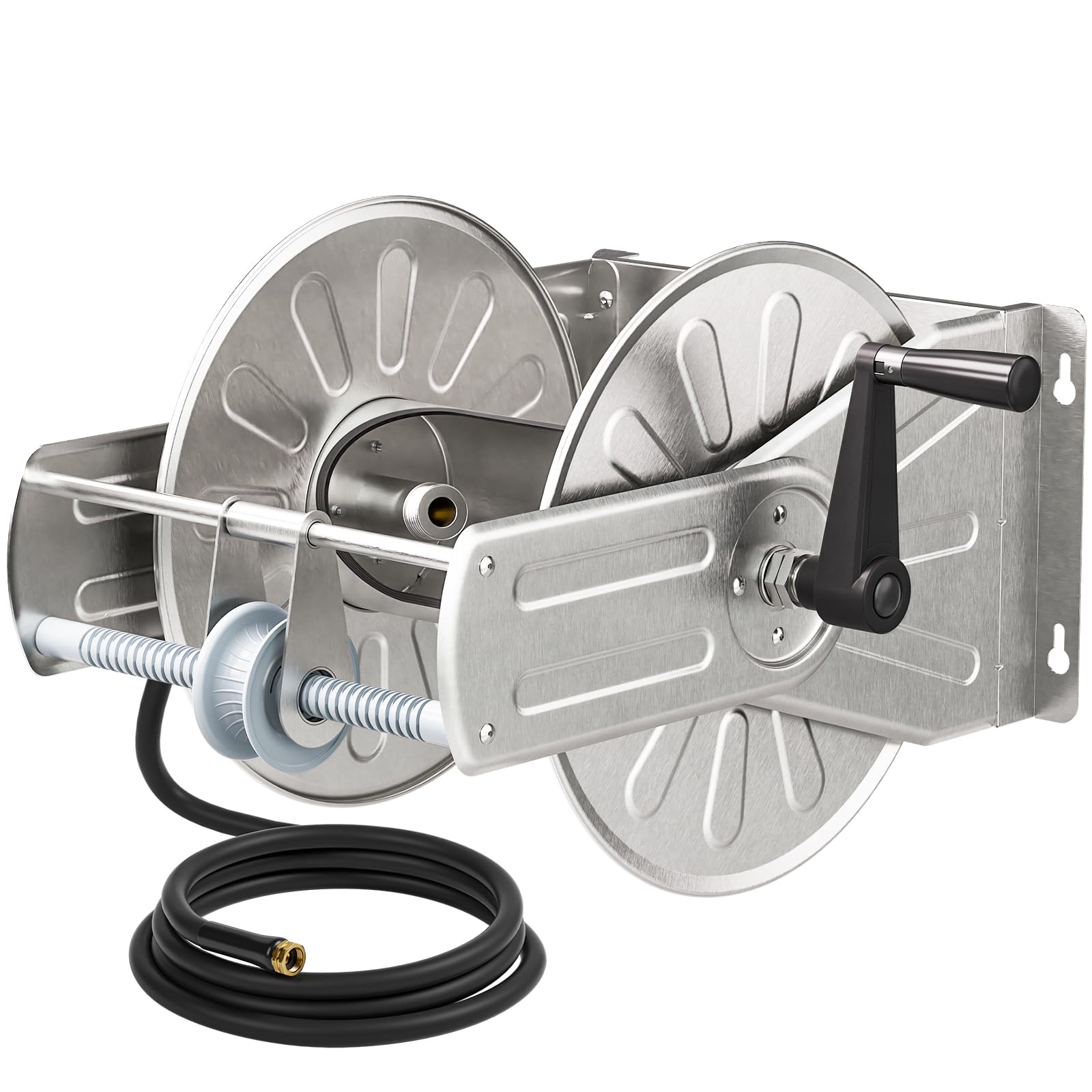 Snapklik.com : GREENER Stainless Steel Hose Reel For Outside,Wall Mount ...