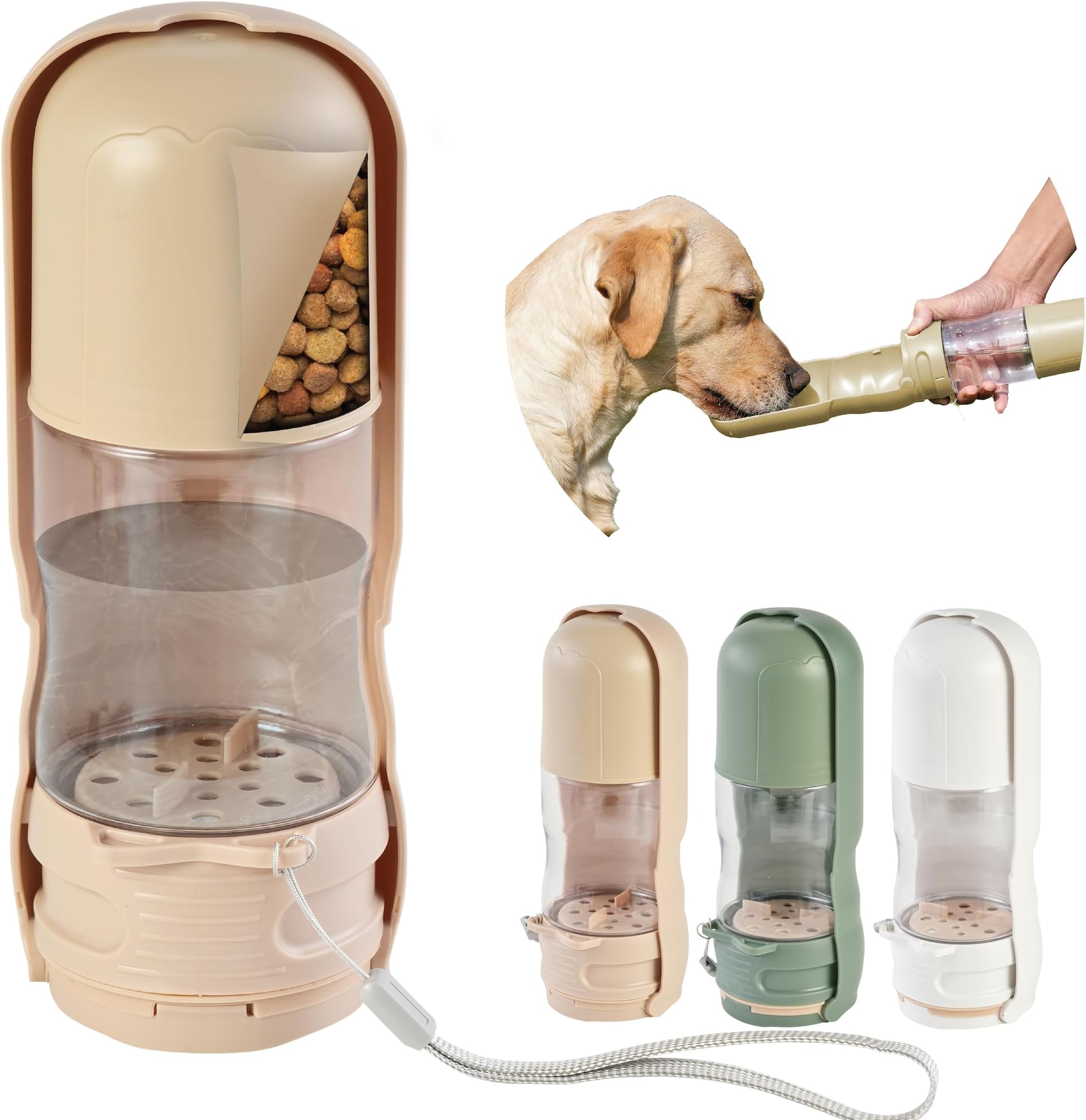 Pet Supplies : HEYISME Dog Water Bottle, Dog Bowl 2-in-1, Food ...