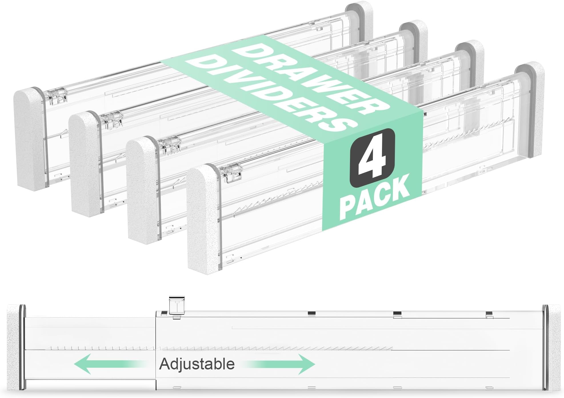 Amazon.com: Voittozege 18 Pack Clear Drawer Dividers,Adjustable 3.5 ...