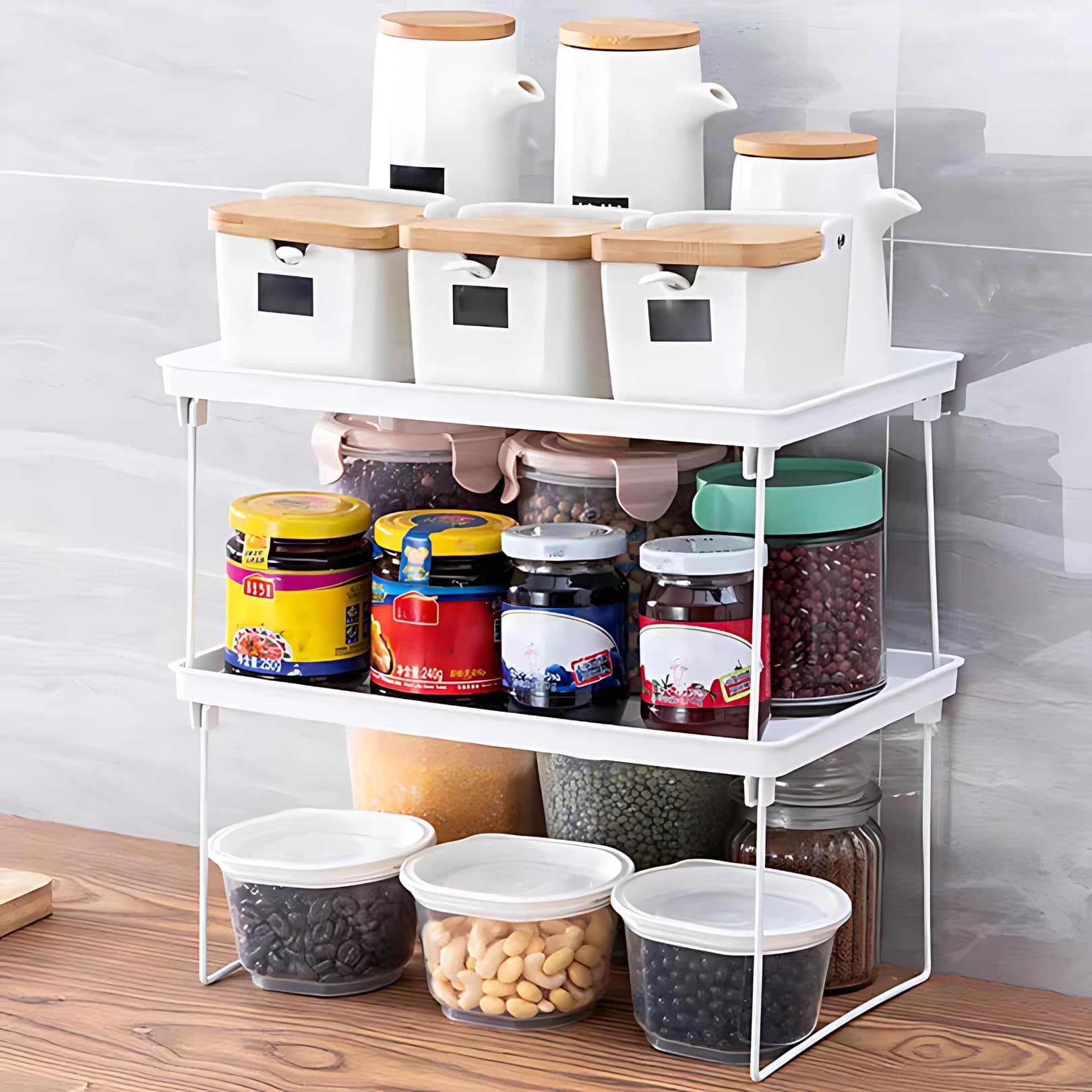 Buy 12FOR COLLECTION Stainless Steel 2 Tier Countertop Kitchen Rack ...