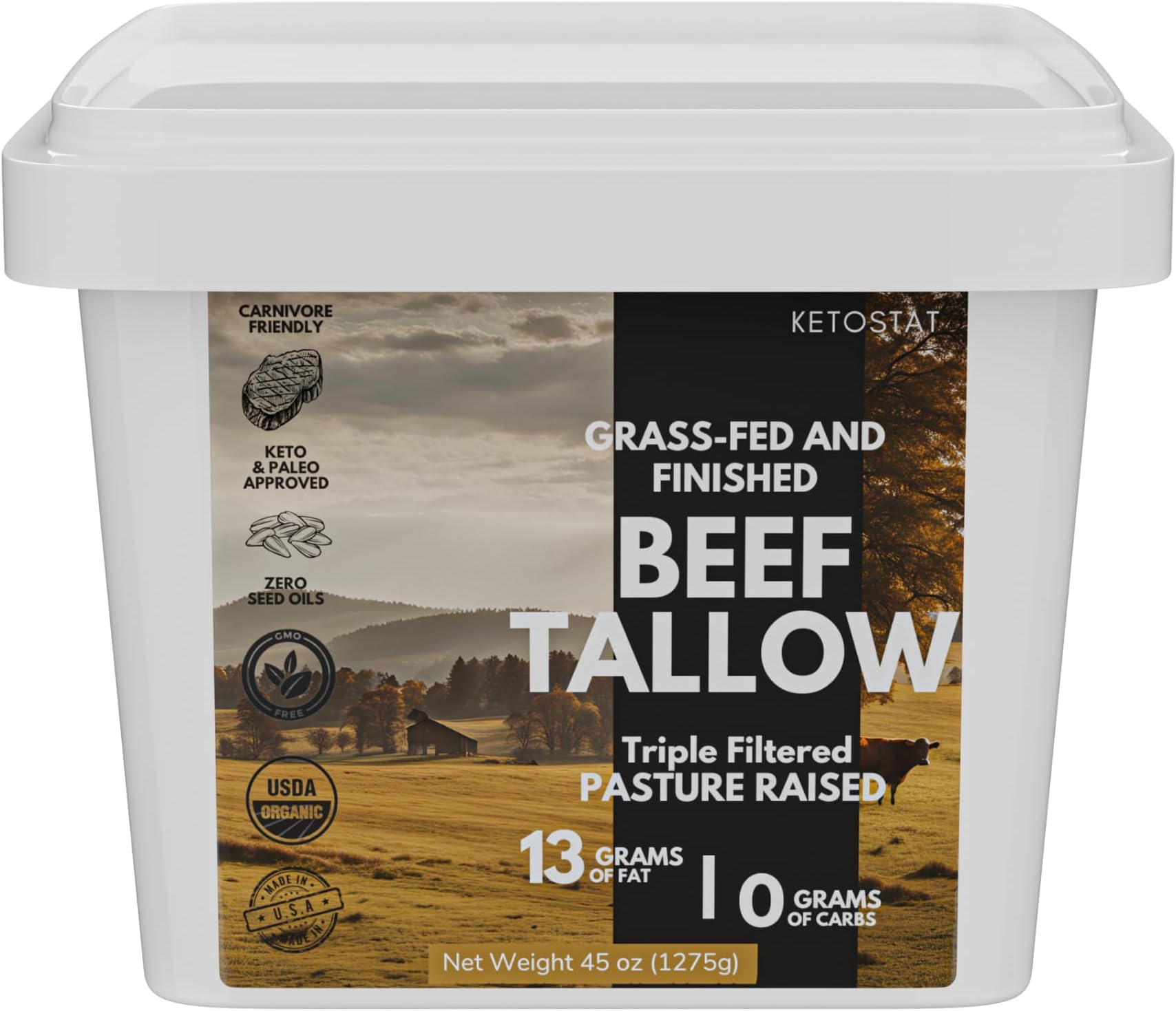 Amazon.com : Brandt Beef Tallow - 64oz Tub - 100% Pure Beef Tallow for ...