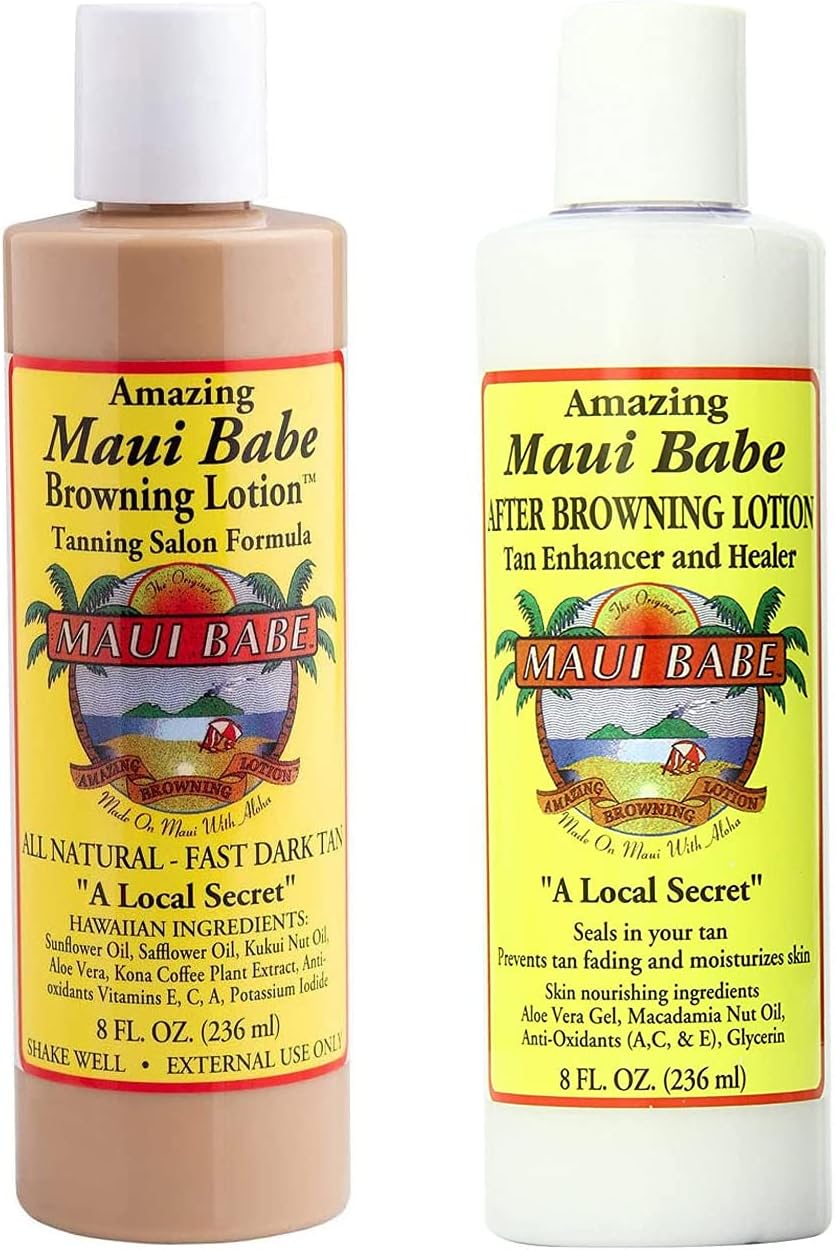 Amazon.com: Maui Babe Tanning Pack (2 Browning Lotions 8 oz, 1 After ...