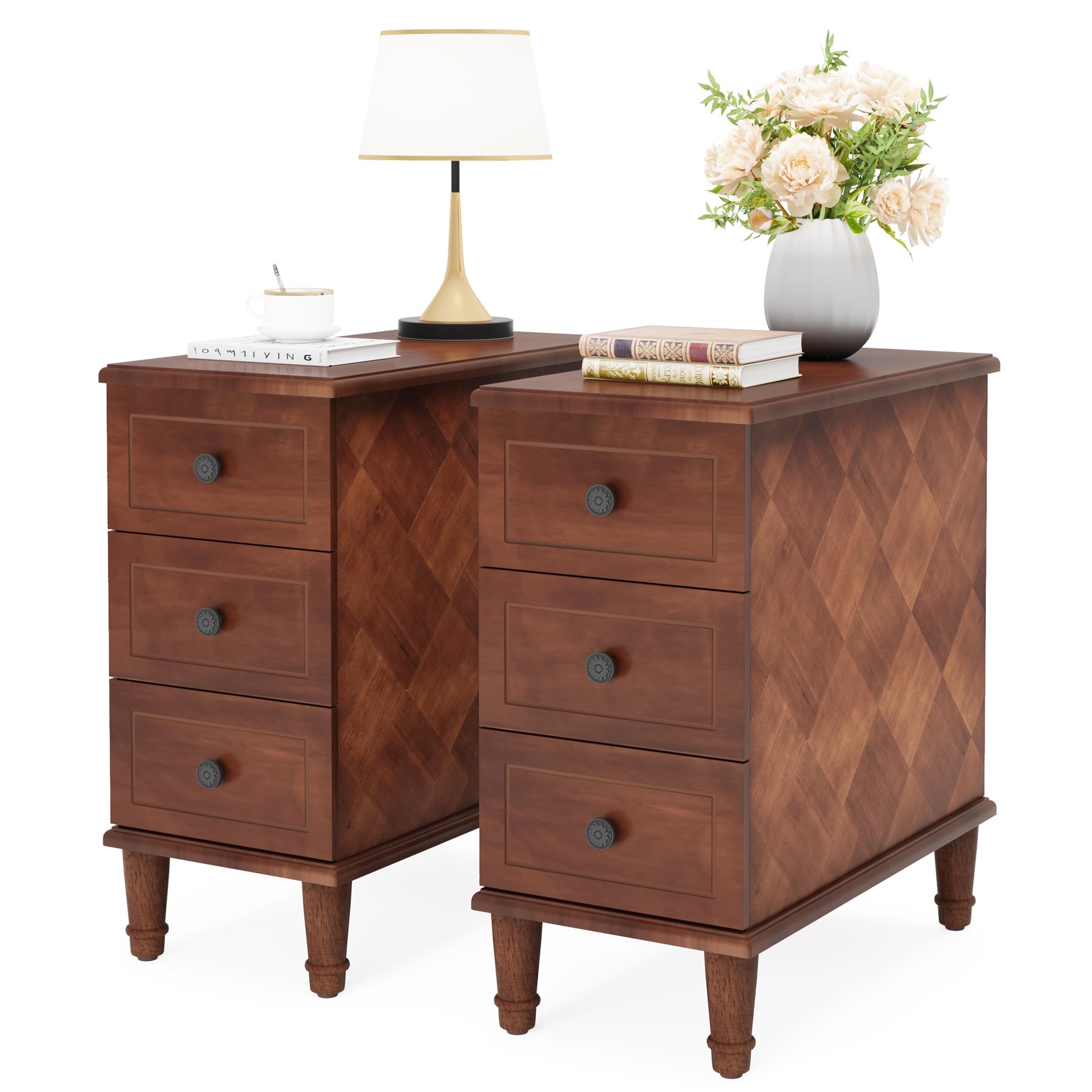 Amazon.com: LITTLE TREE Fully Assembled End Table, Set of 2 Narrow Side ...