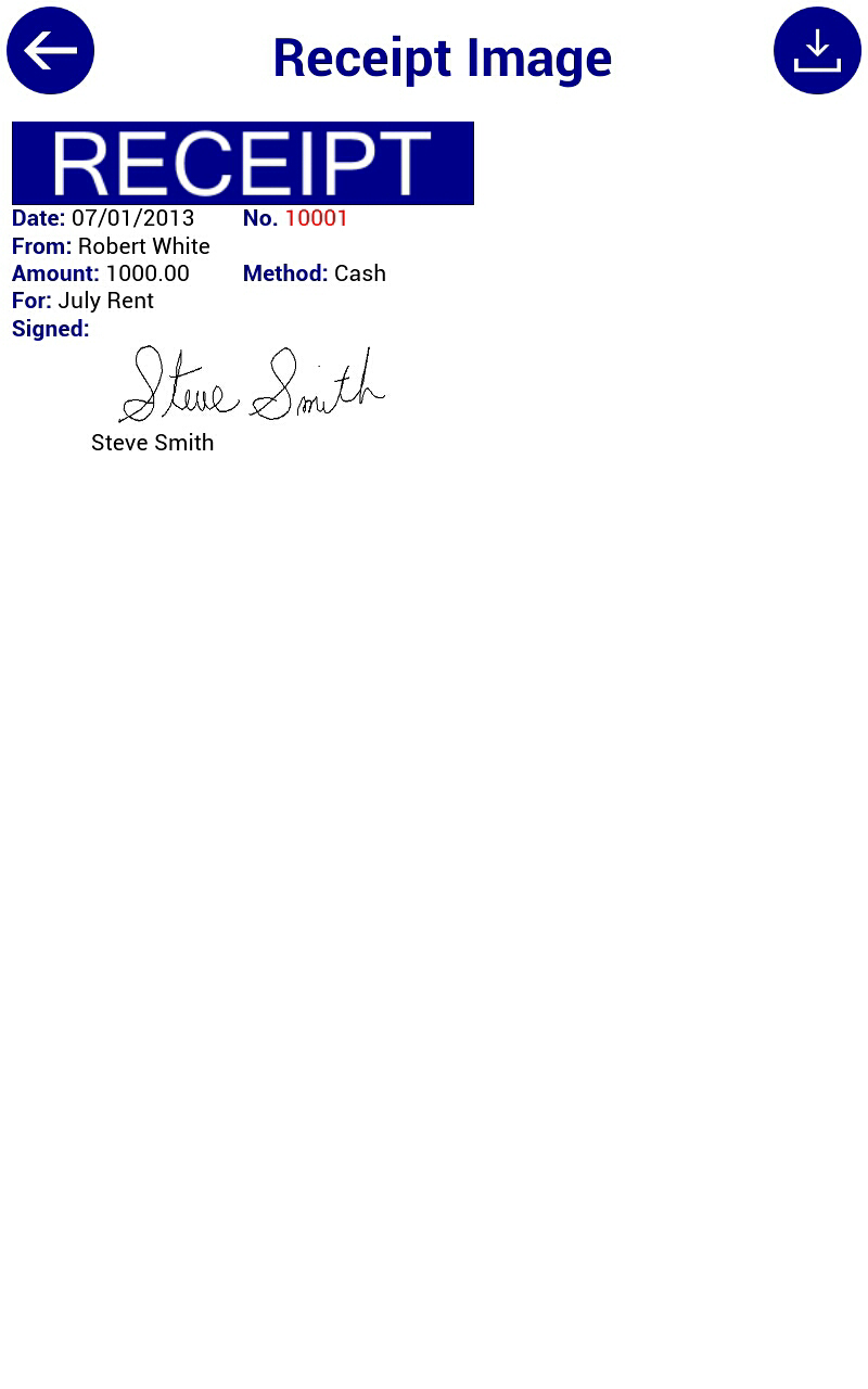Aplicación Receipt Book en Amazon Appstore