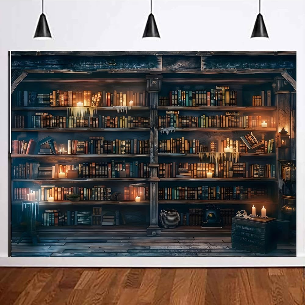 Amazon.com : Fanghui Restore Ancient Ways Magic Bookcase Photo Backdrop ...