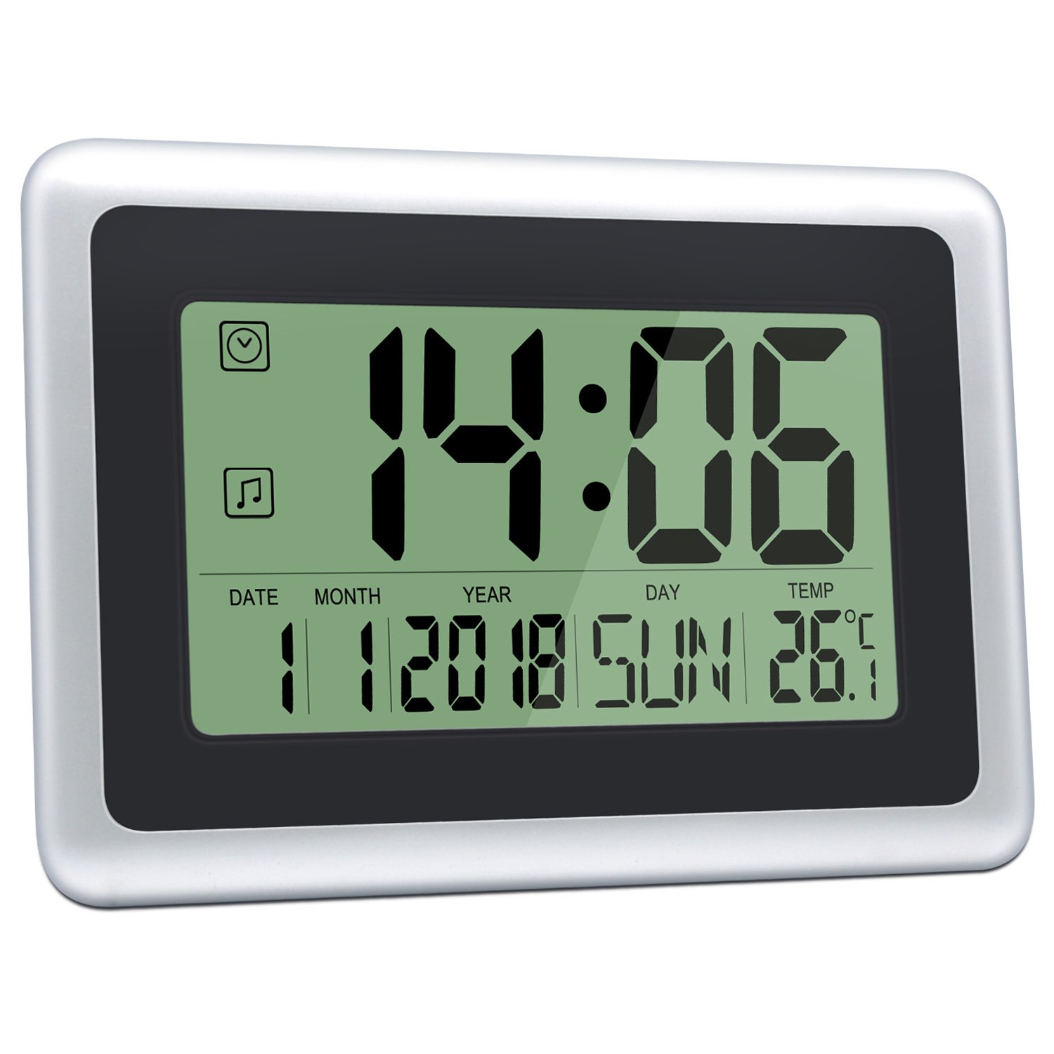 Buy HeQiao Slim Large LCD Digital Alarm Clock Day Date Digital Day