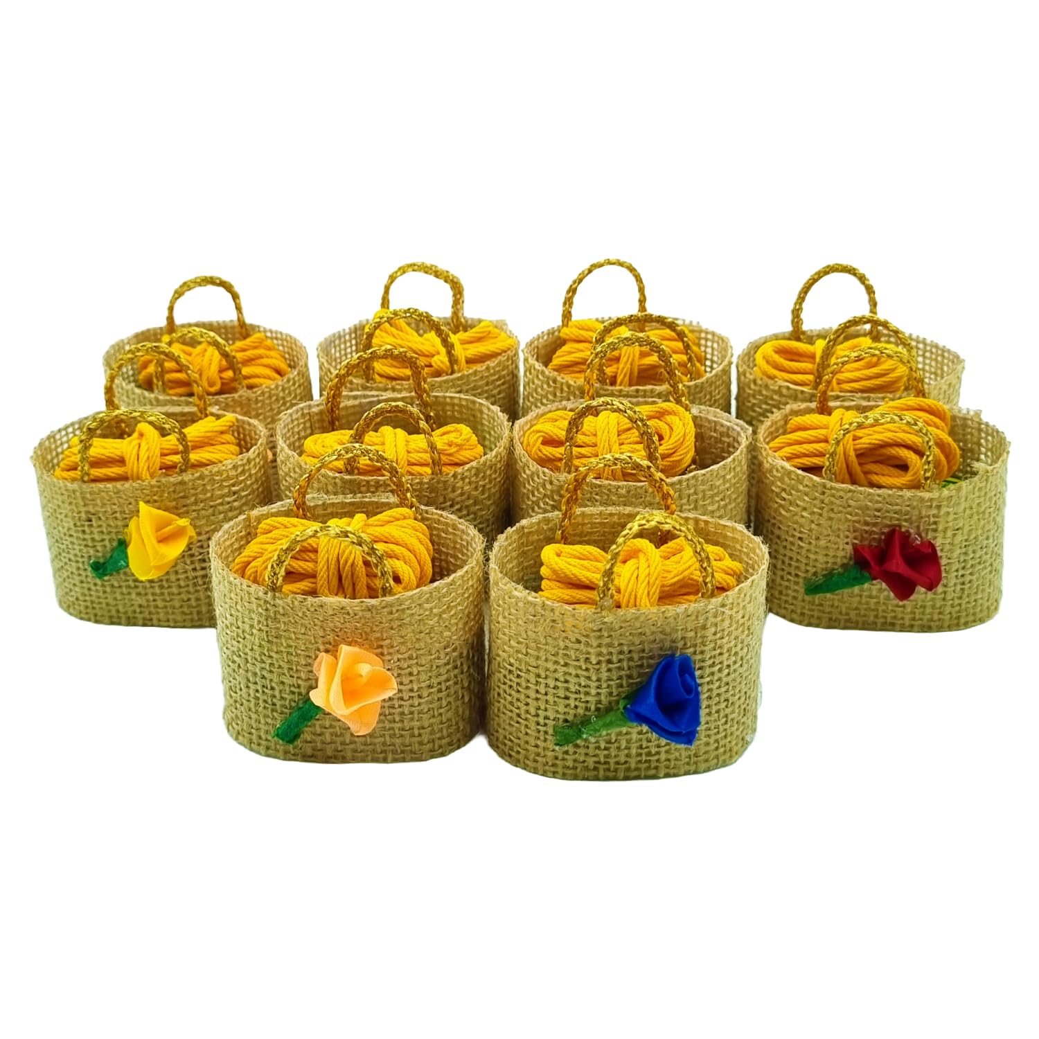 Soul Artisan Thamboolam Return Gift Set (Pack of 10) Small Jute Bag ...