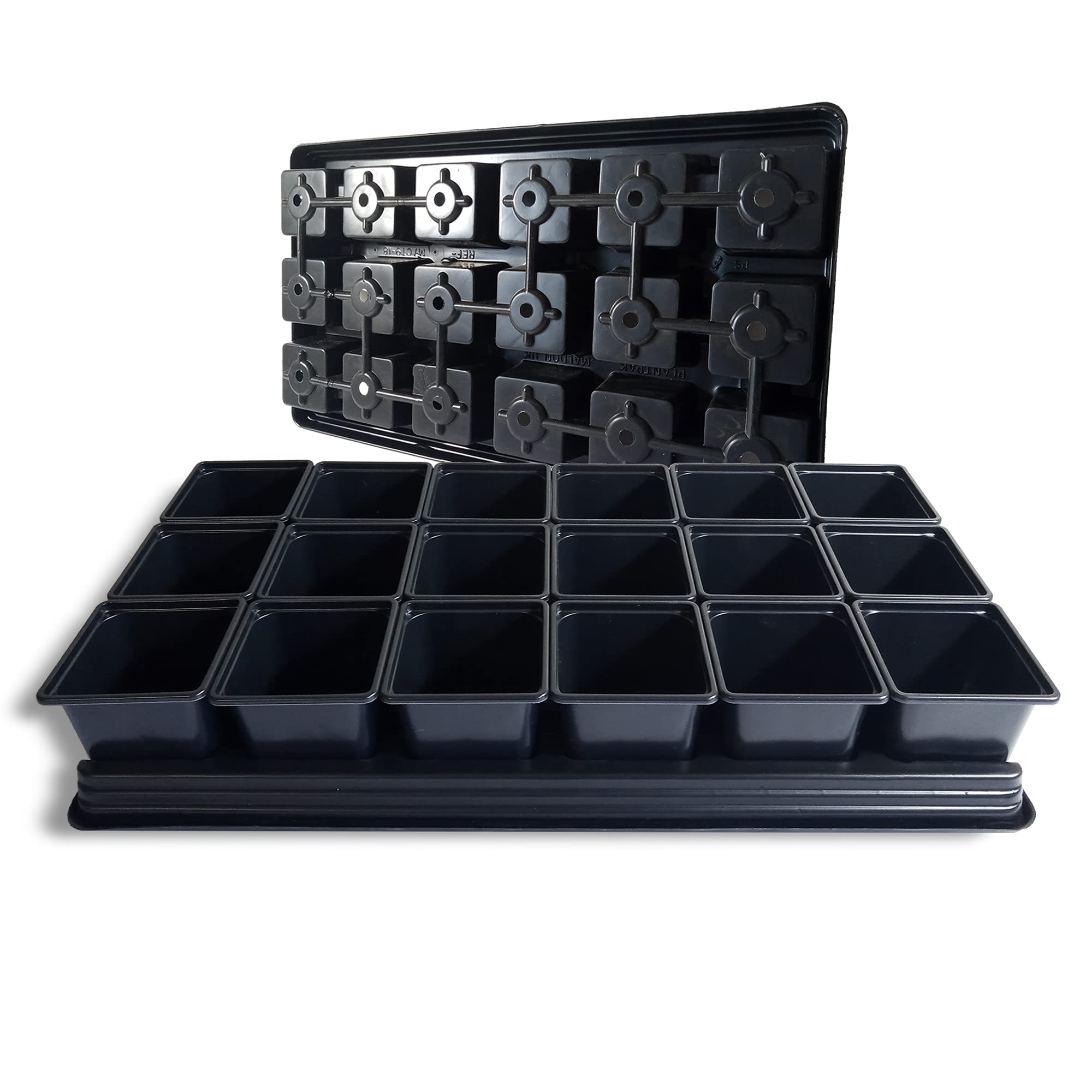 Elixir Gardens Plastic Plant Pot + Carry Trays | Square Pots 9cm x 9cm ...