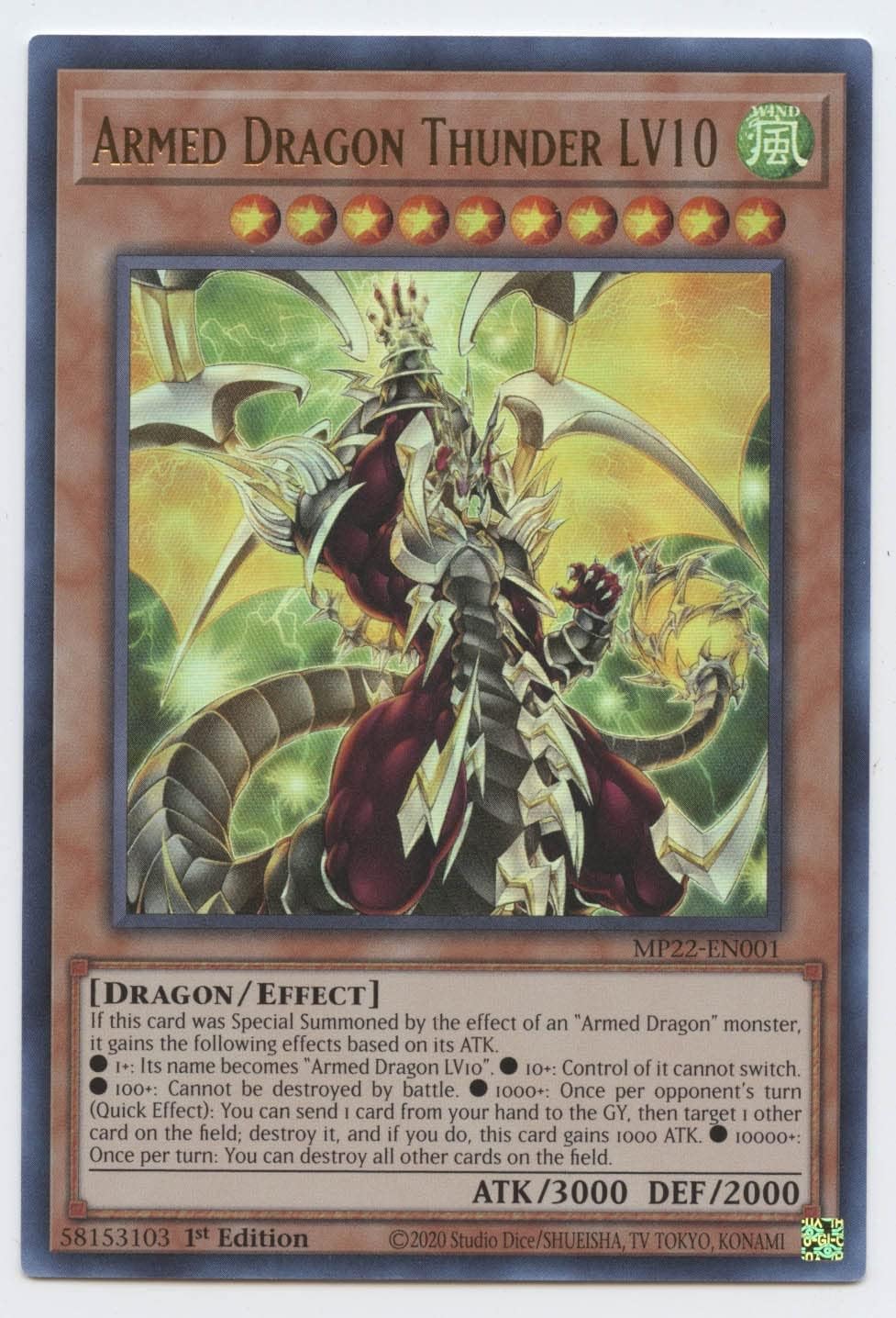 Amazon.com: Armed Dragon Thunder LV10 - MP22-EN001 - Ultra Rare - 1st ...
