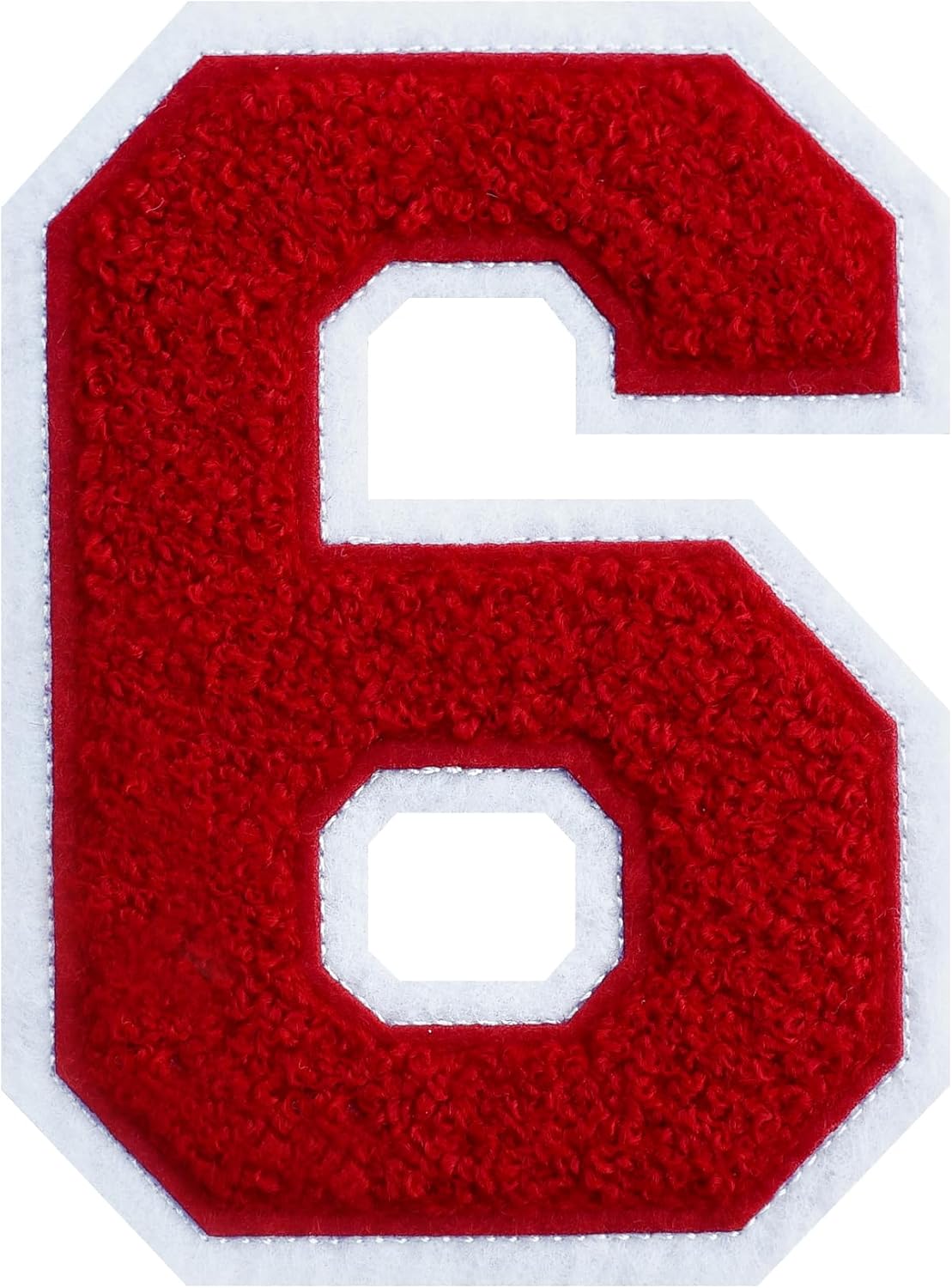 Amazon.com: 4-1/2" Iron on Number Patches Red Chenille Number Patch ...
